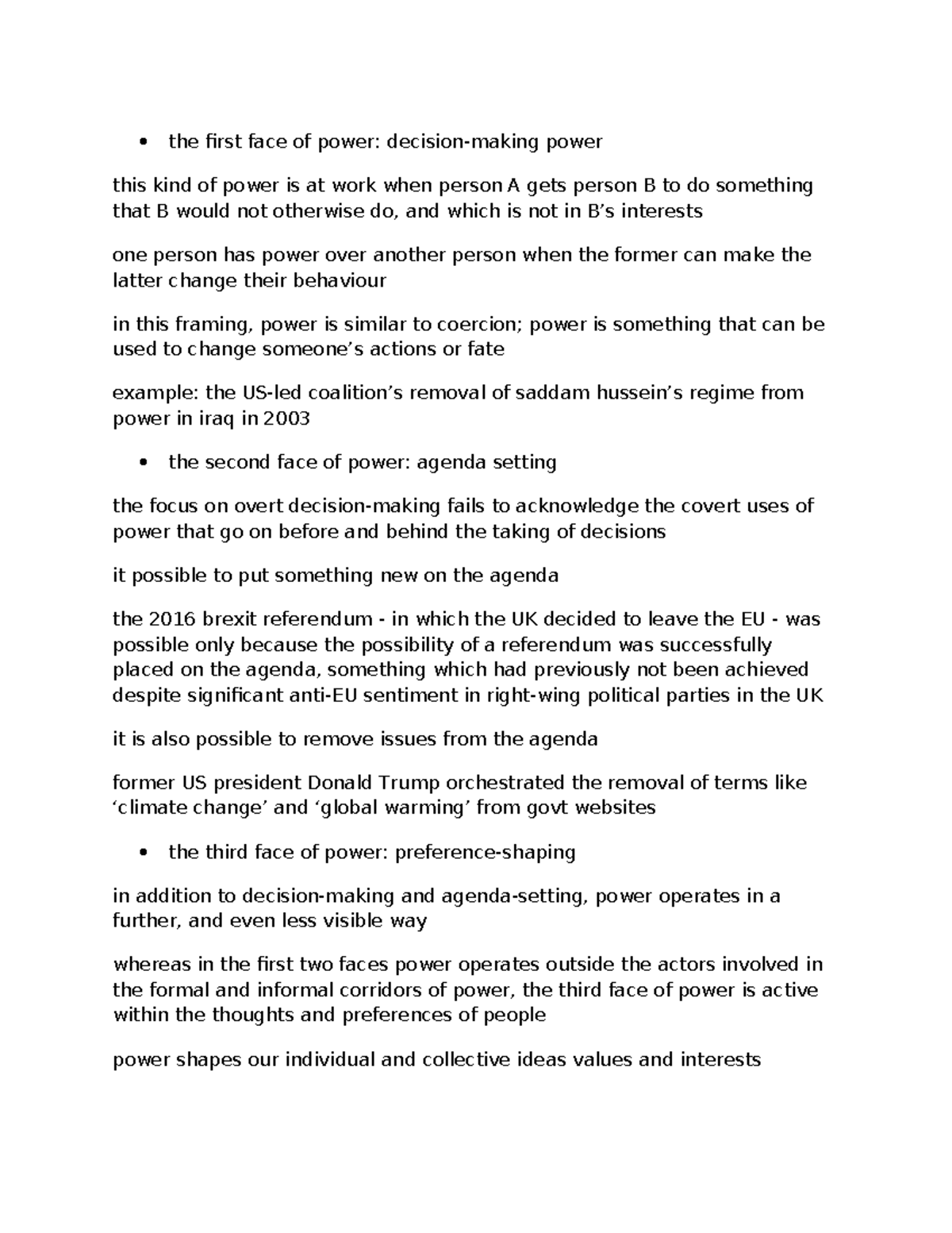 Chapter 2 reading - the first face of power: decision-making power this ...