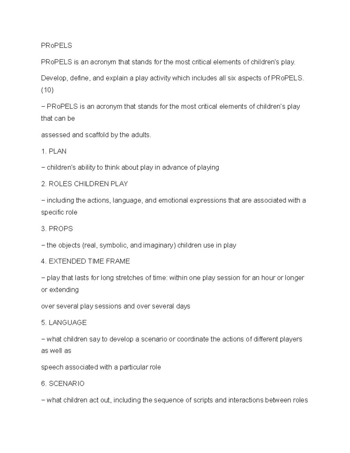 MFPP Notes - PRoPELS PRoPELS is an acronym that stands for the most ...