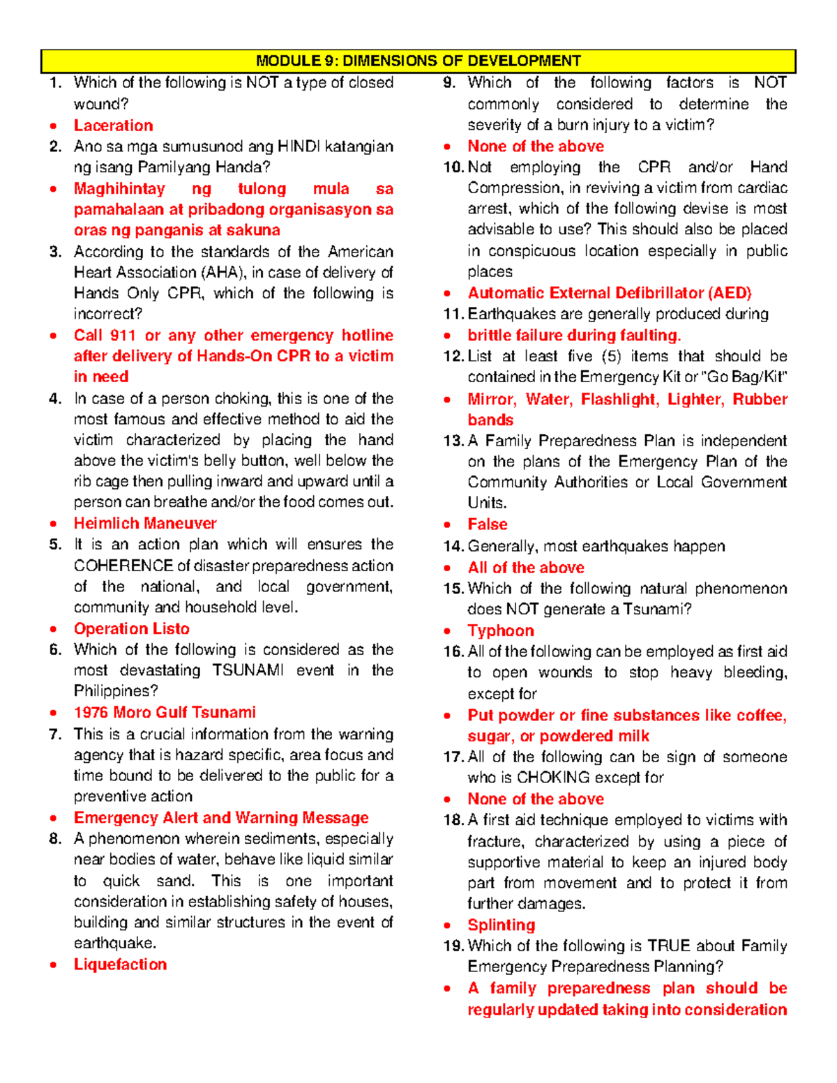 Mod-9 - Reviewer for Economics MIDTERM - MODULE 9: DIMENSIONS OF ...