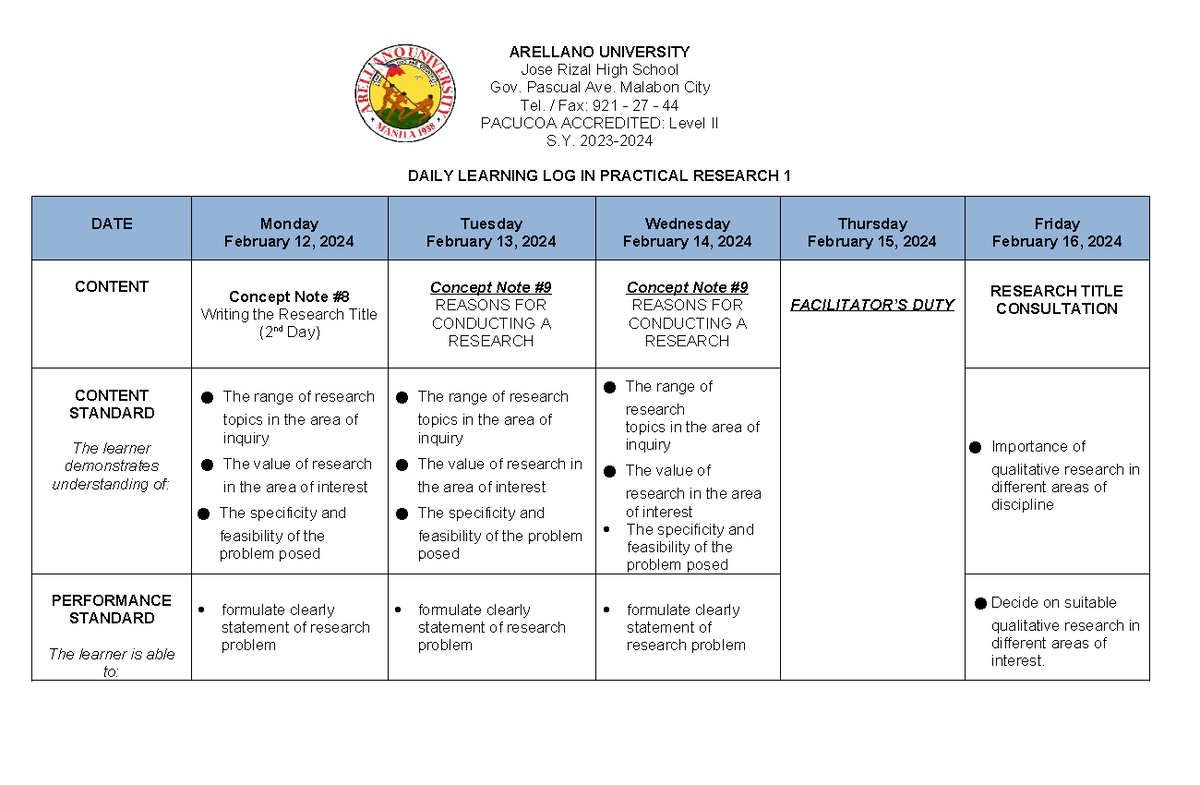 7-DLP-FEB - nothing - ARELLANO UNIVERSITY Jose Rizal High School Gov ...