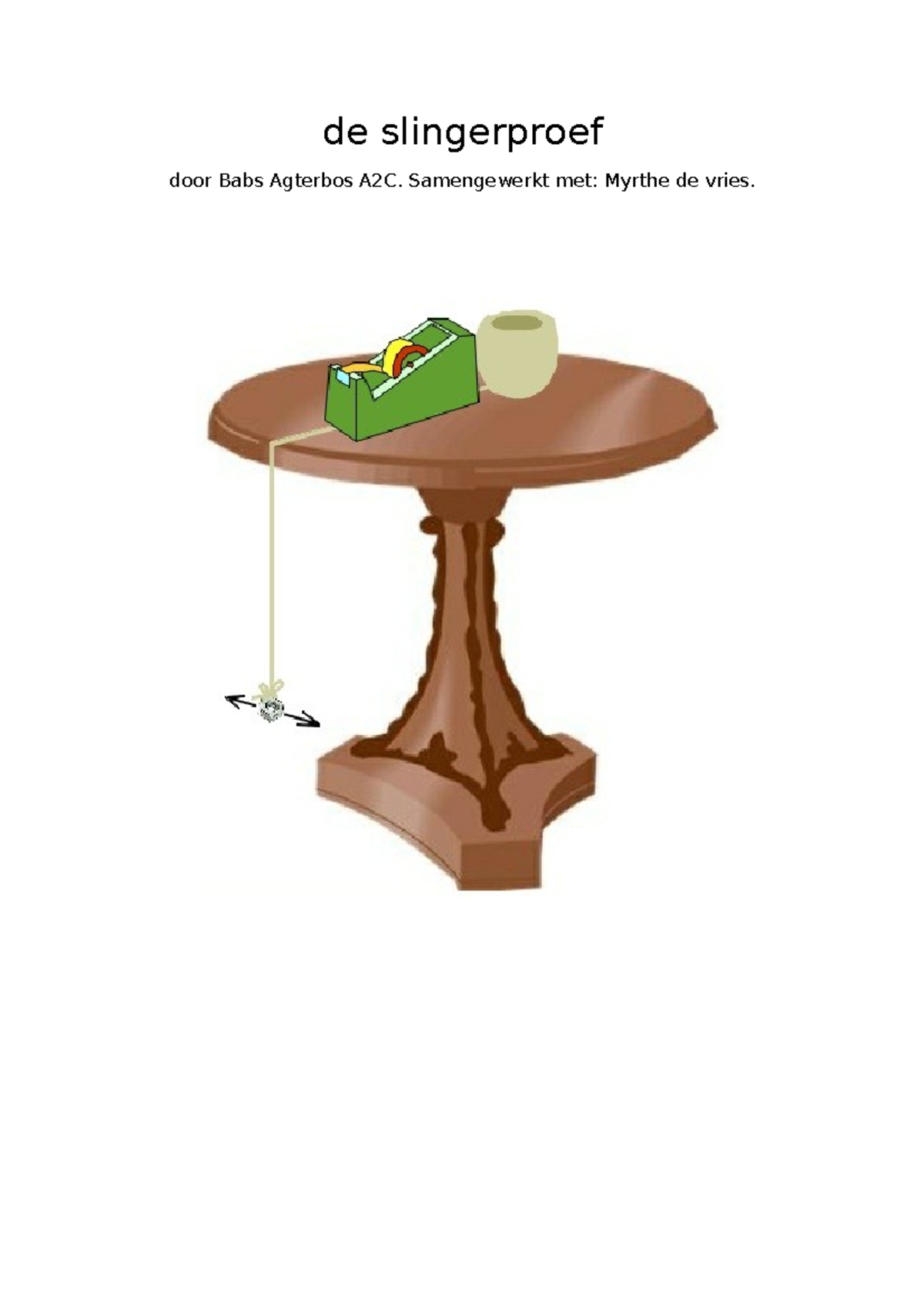 De slingerproef NASK vwo - de slingerproef door Babs Agterbos A2C ...