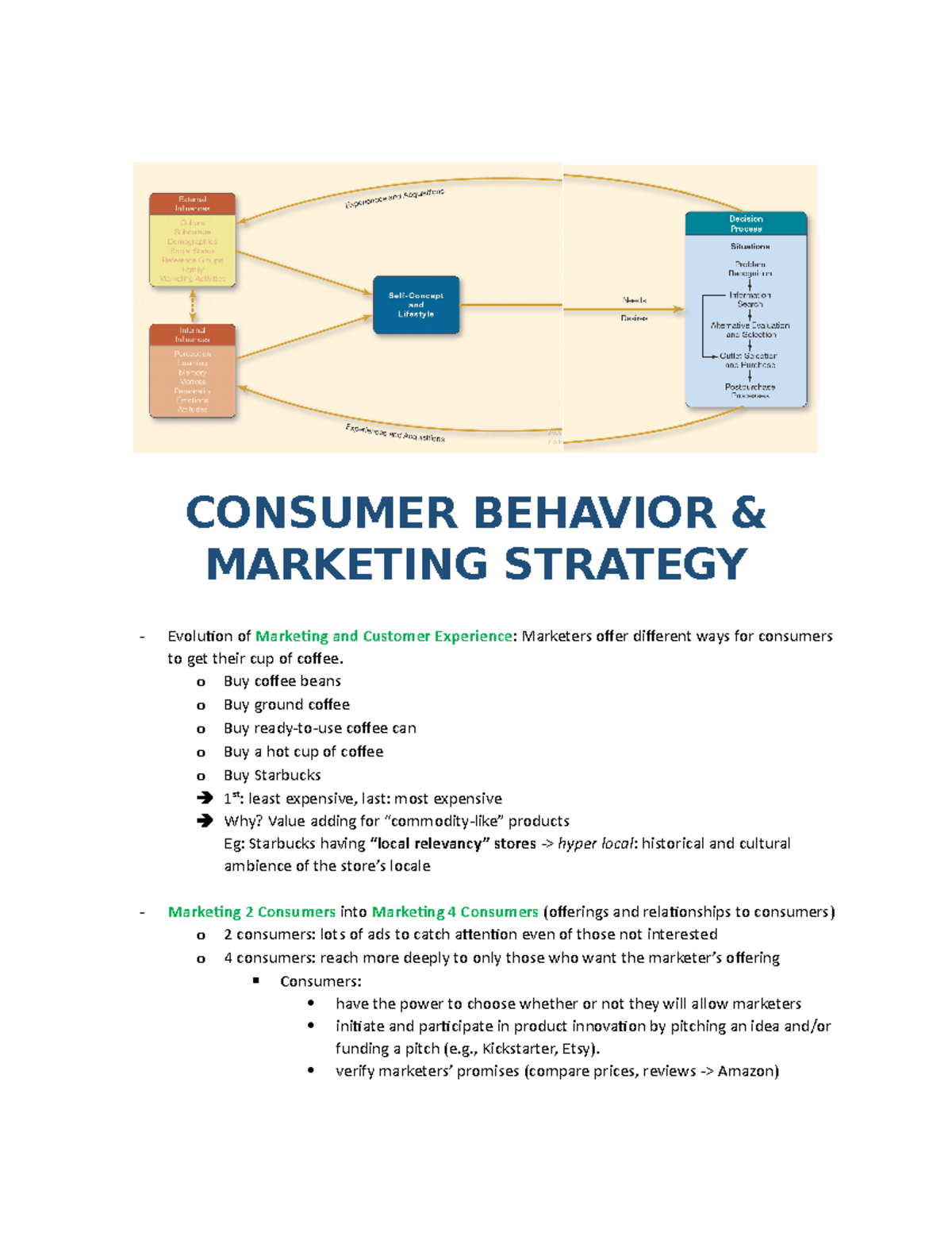 Chap 1 CB & Mkt Strategy - Lecture notes 1 - CONSUMER BEHAVIOR ...