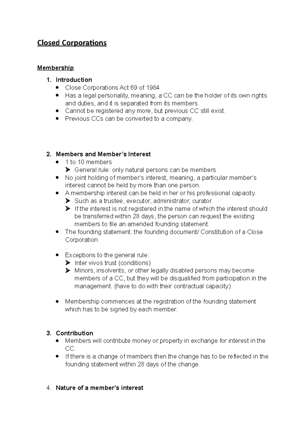 Closed Corporations - ODR 320 - UP - Studocu