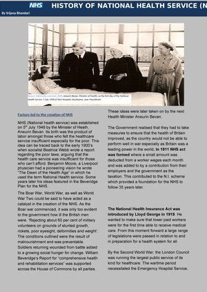 Unit 6 the history of the NHS - The History of the National Health ...