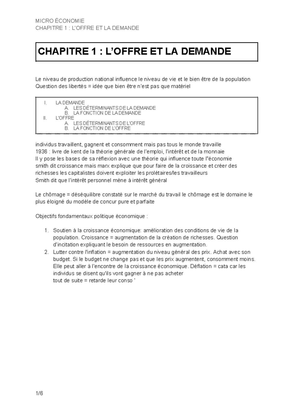 Chapitre 1 L’ Offre ET LA Demande - CHAPITRE 1 : L’OFFRE ET LA DEMANDE ...