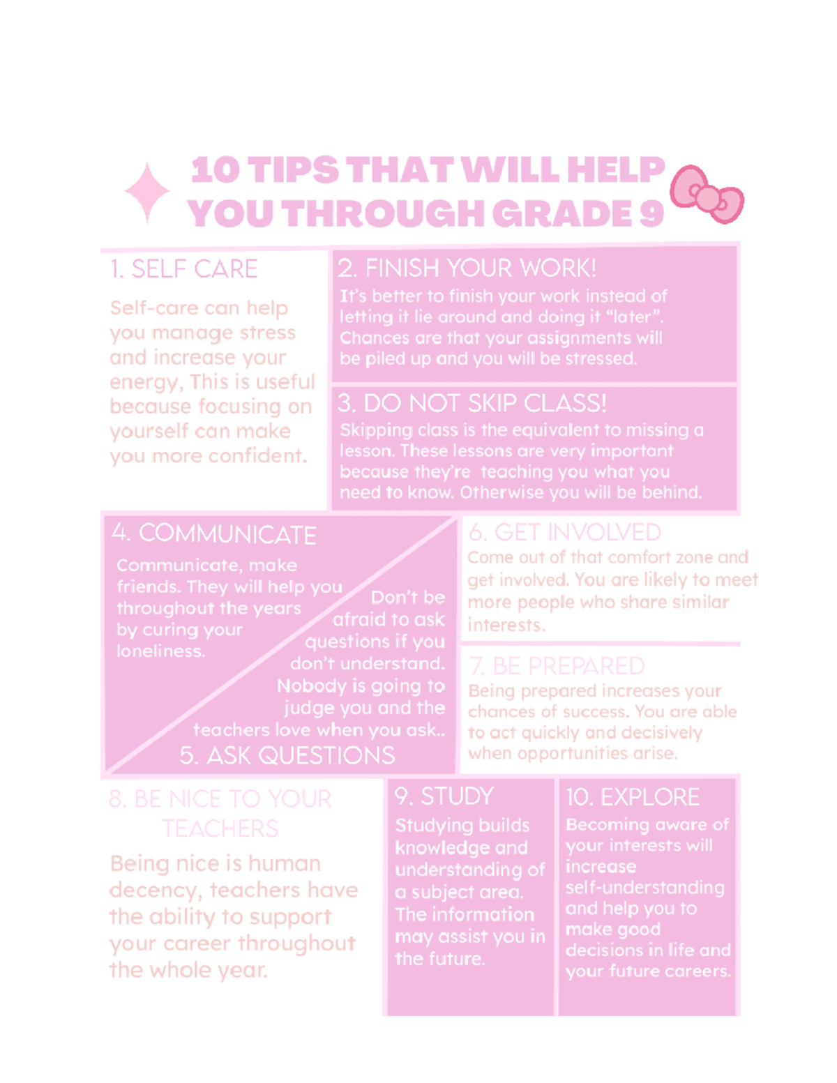 10 tips to get you through grade 9 - ENG4U0 - Studocu