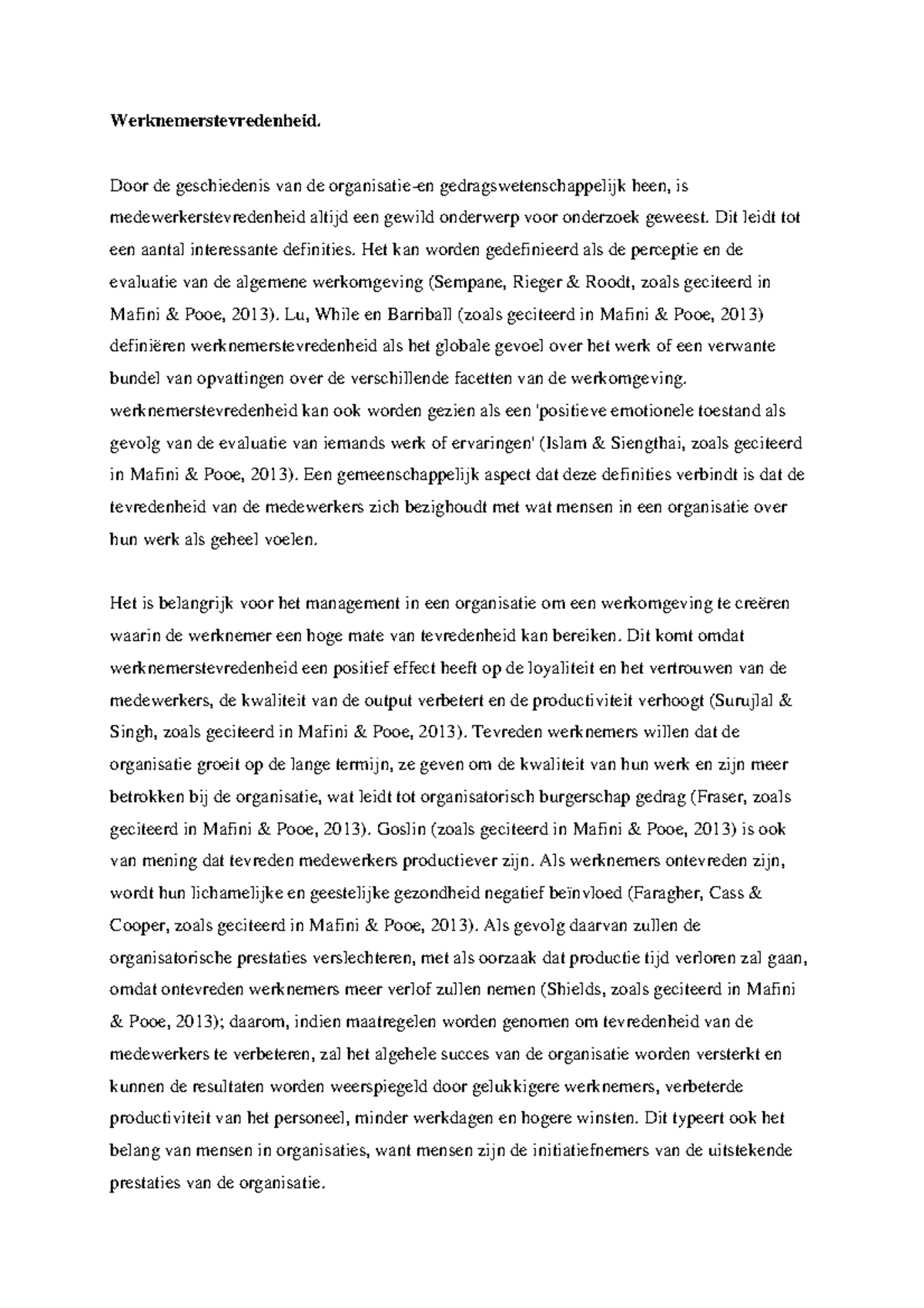 Werkstuk/essay - Cijfer 9 werknemerstevredenheid ...