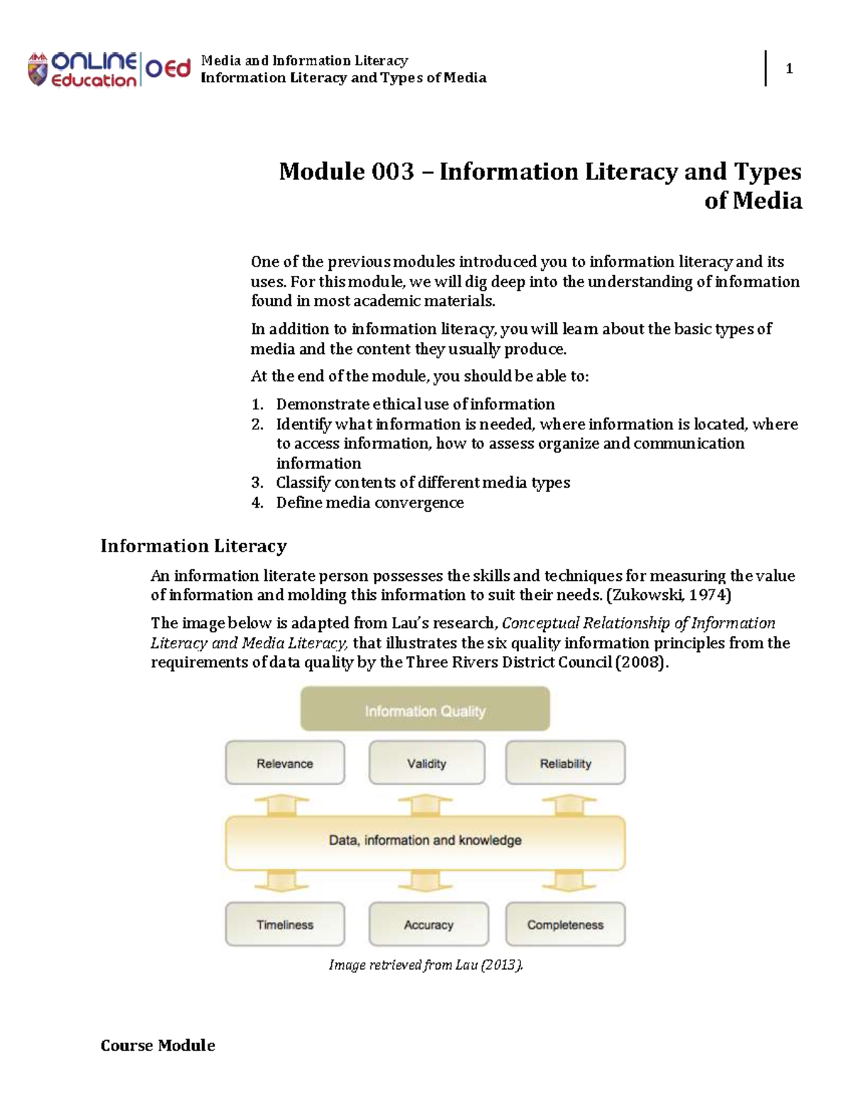 Week 003-Module Information Literacy and Types of Media - Media and ...