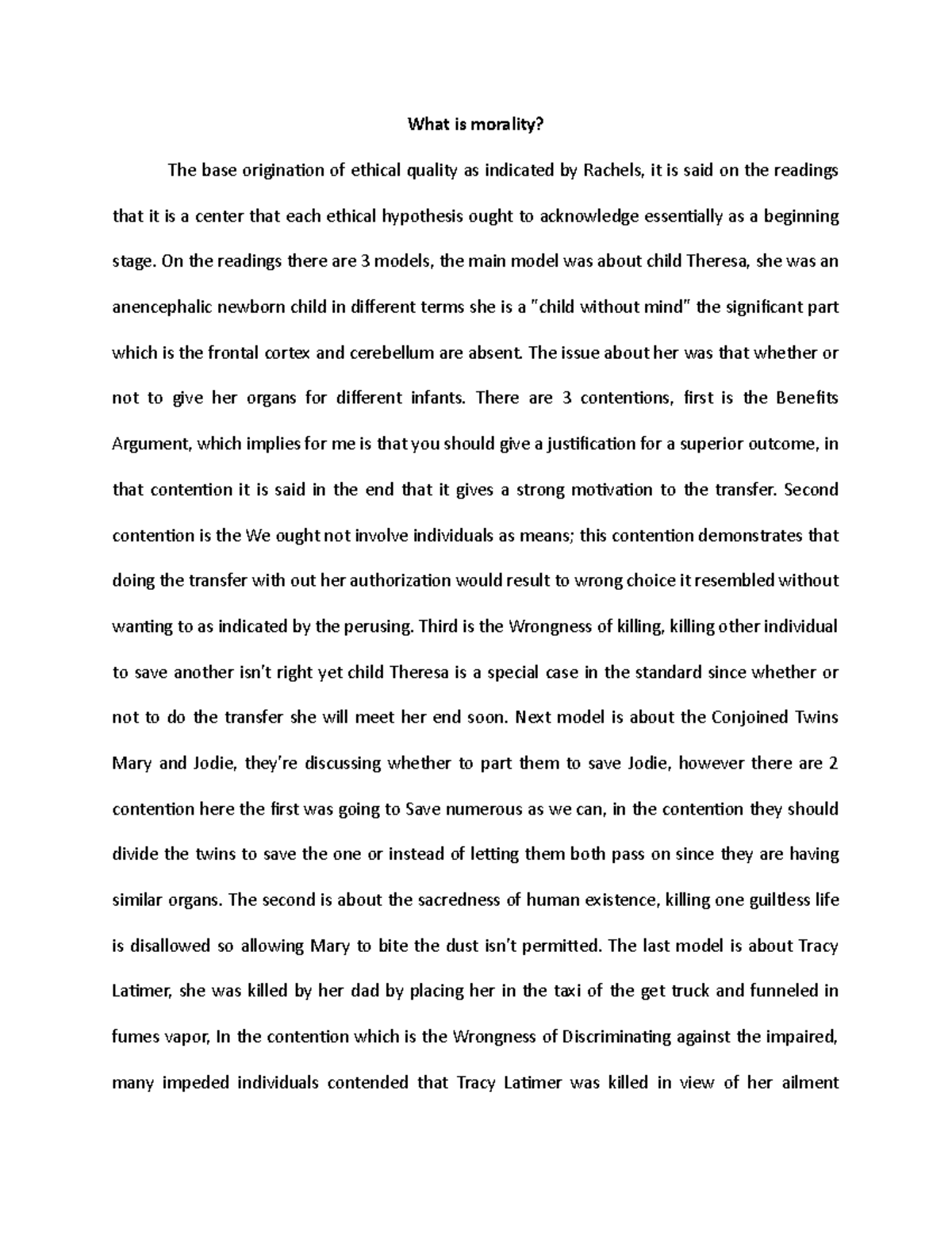 What is morality 1 - What is morality? The base origination of ethical ...