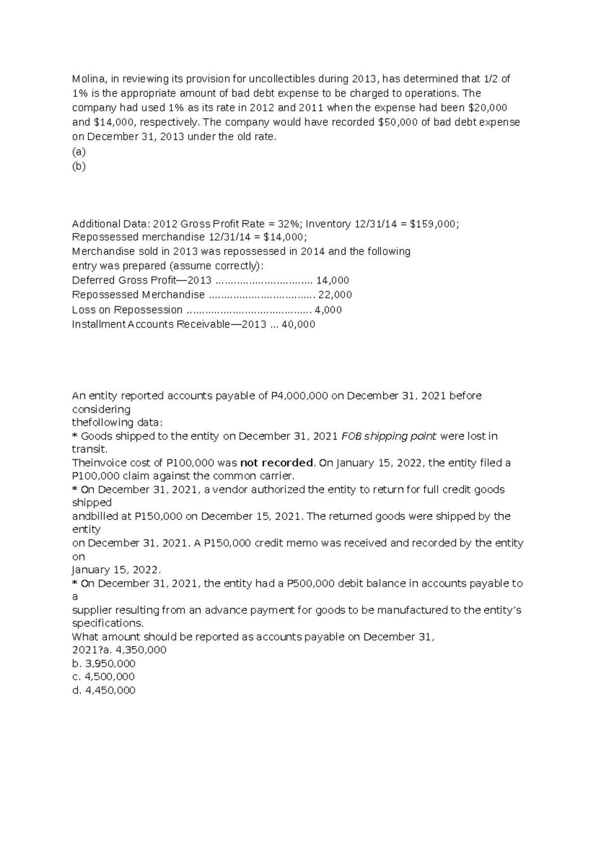 Assignment 1 - Copy - rfer - Molina, in reviewing its provision for ...