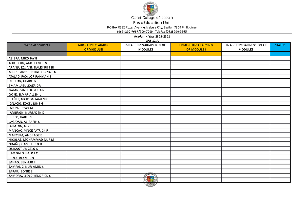 NEW Claiming - N/A - Claret College of Isabela Basic Education Unit P ...