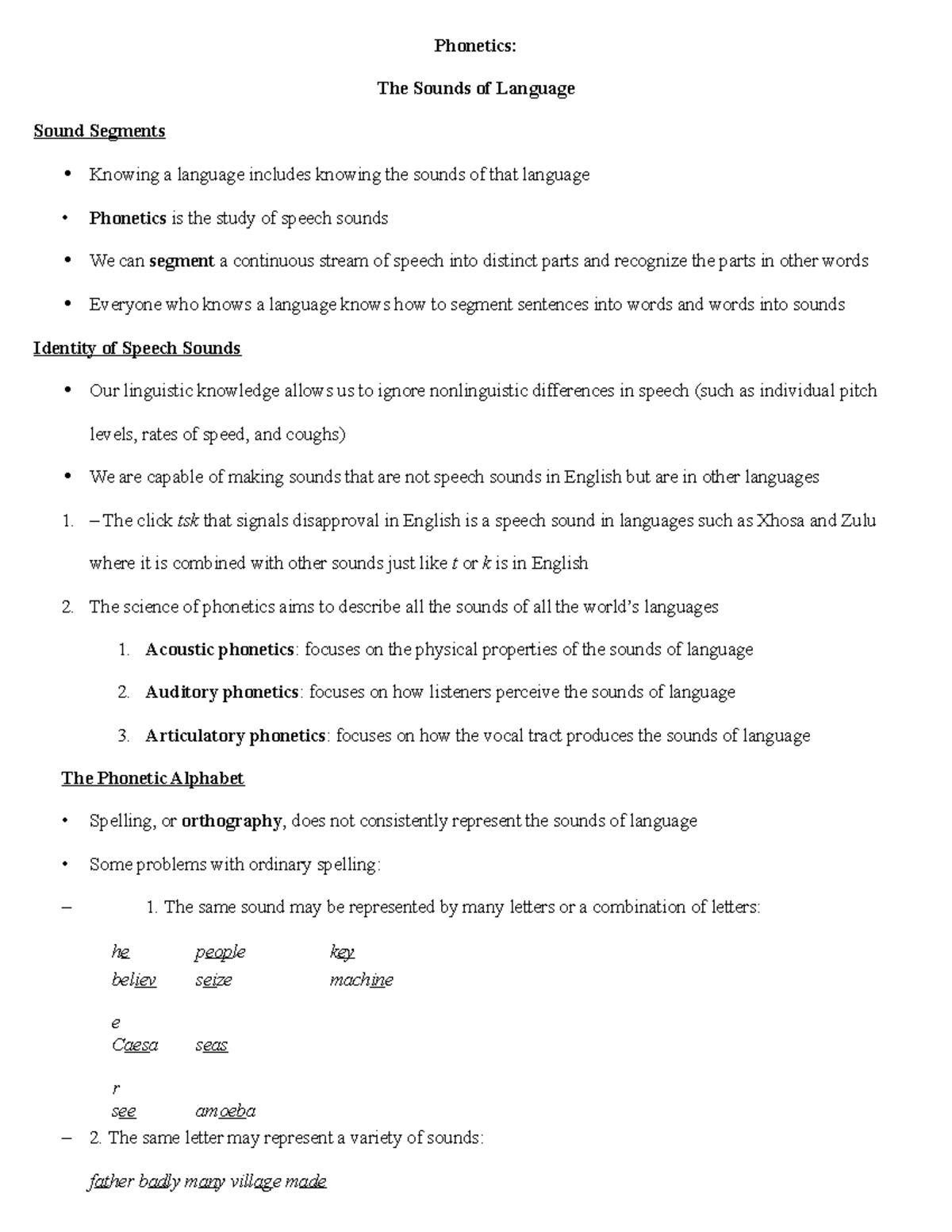 Phonetics - (n.). Phonetics: The sounds of language - harvard ...