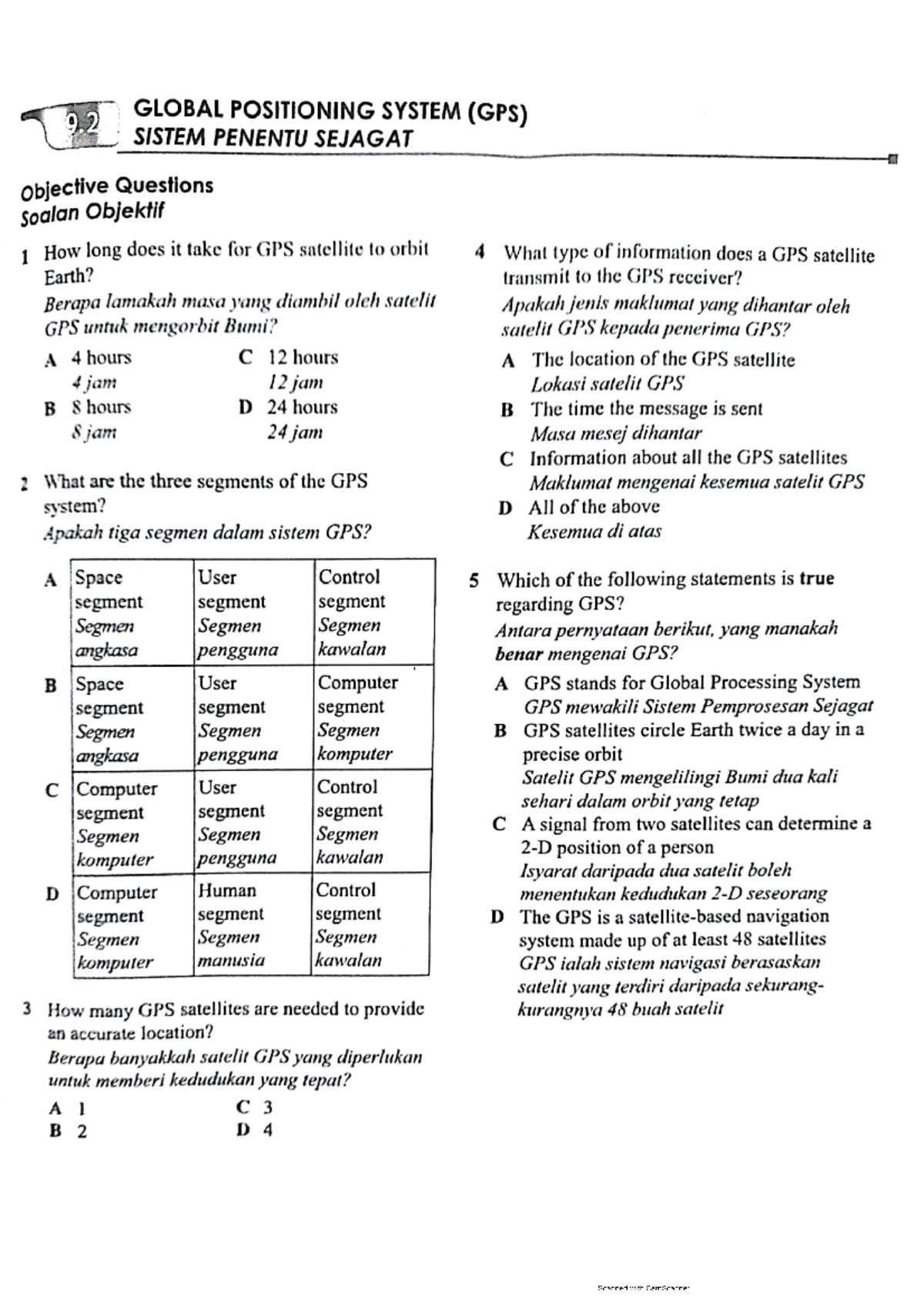 [Template] Exercise Sc F5C9.2 GPS - Science form 5 - Studocu