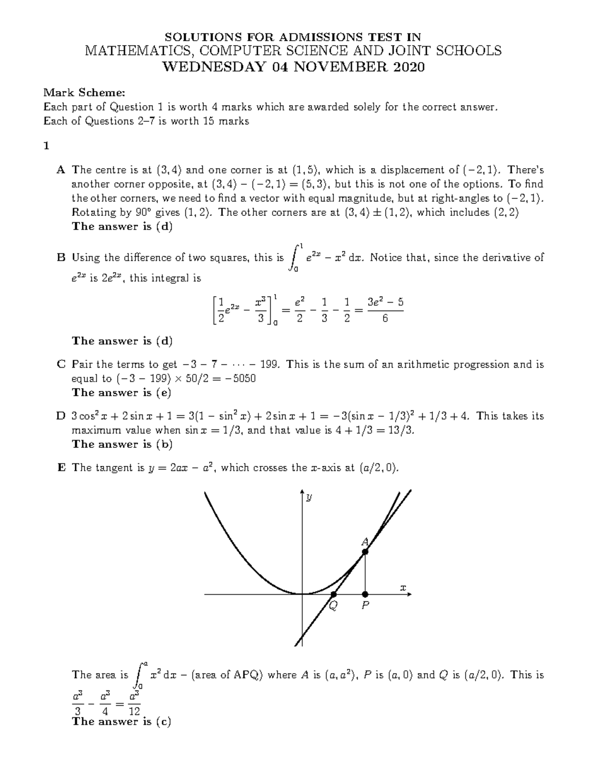 Websolutions 20 1 - answers to past paper - SOLUTIONS FOR ADMISSIONS ...