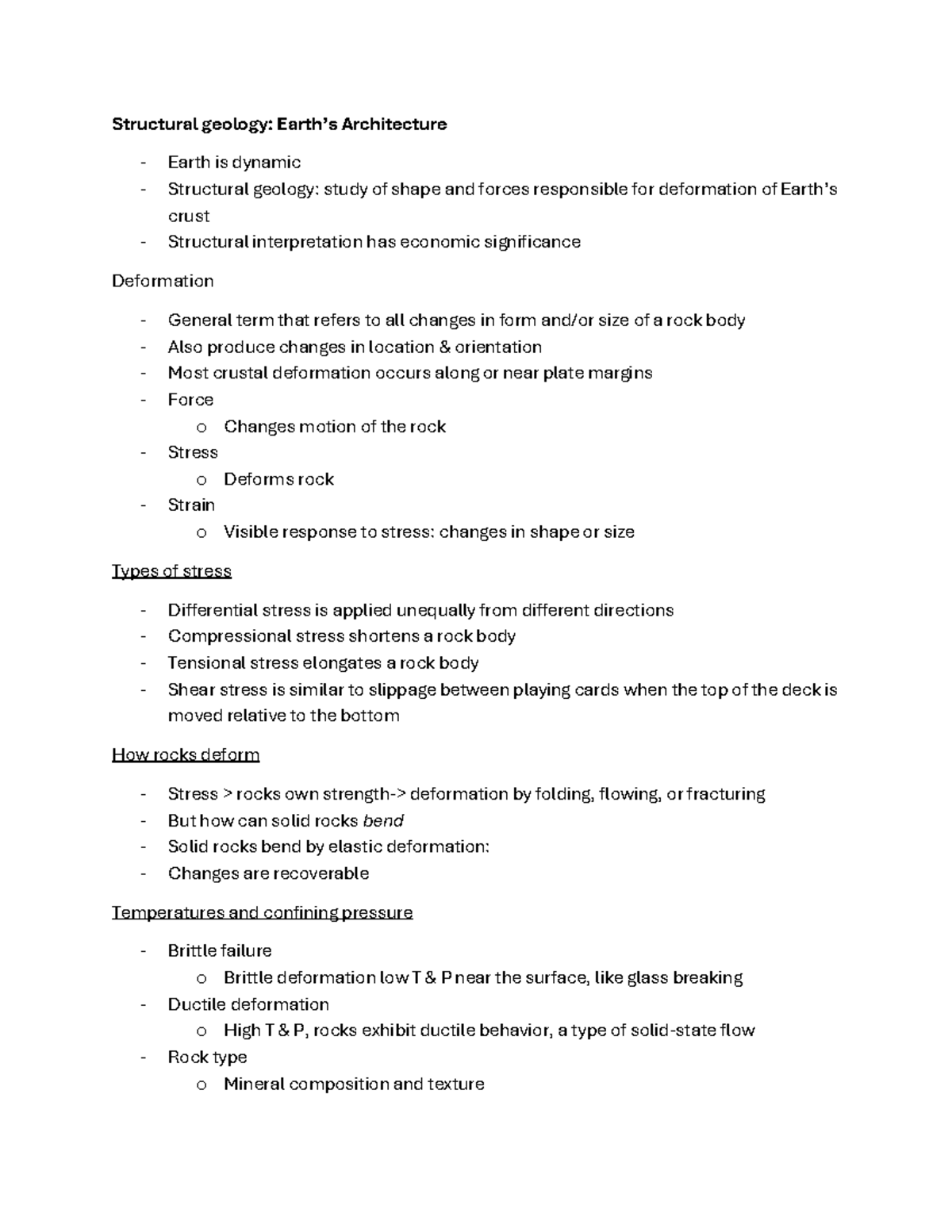 Anatomy of The Earth Day 15 - Structural geology: Earth’s Architecture ...