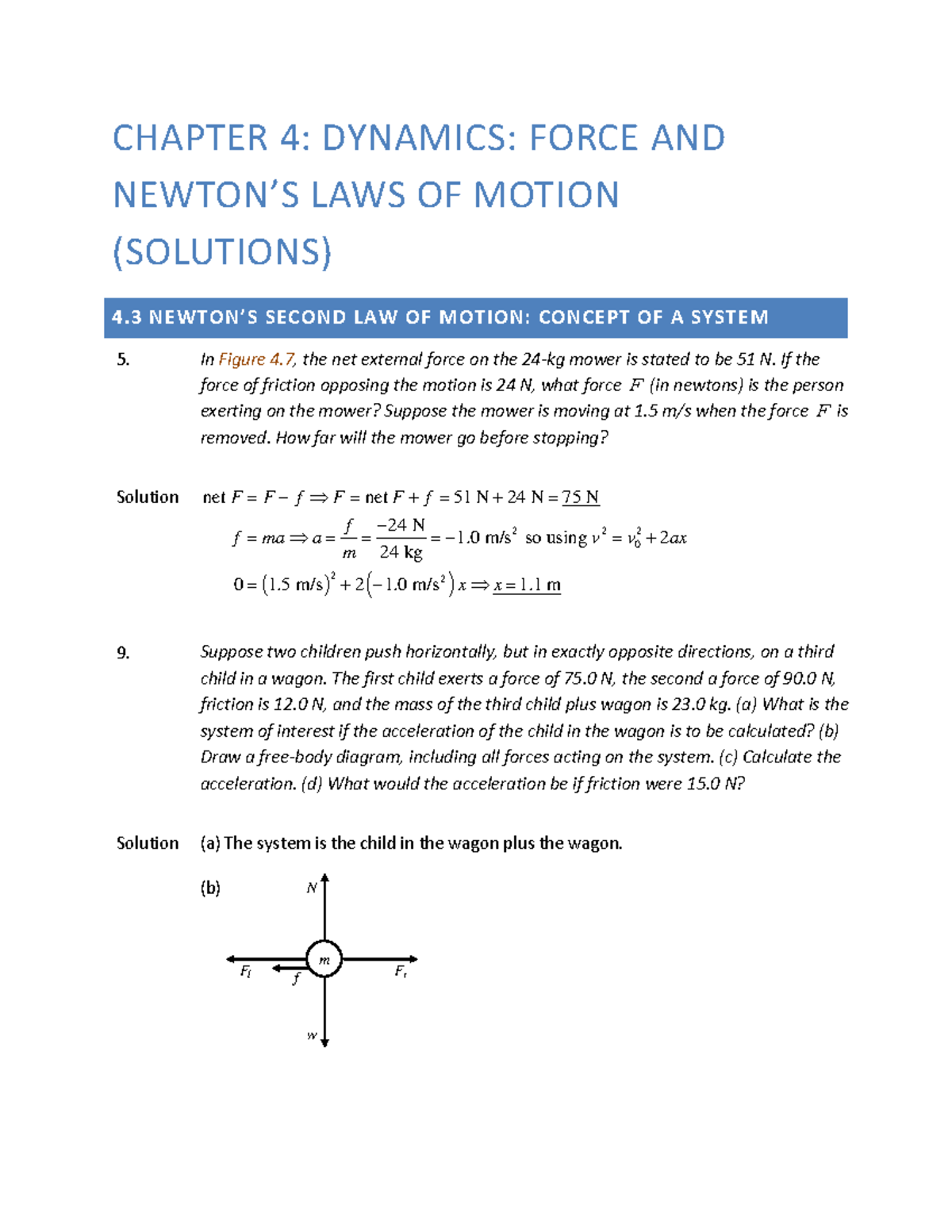 Open Stax Chapter 4 - answers and questions - CHAPTER 4: DYNAMICS ...