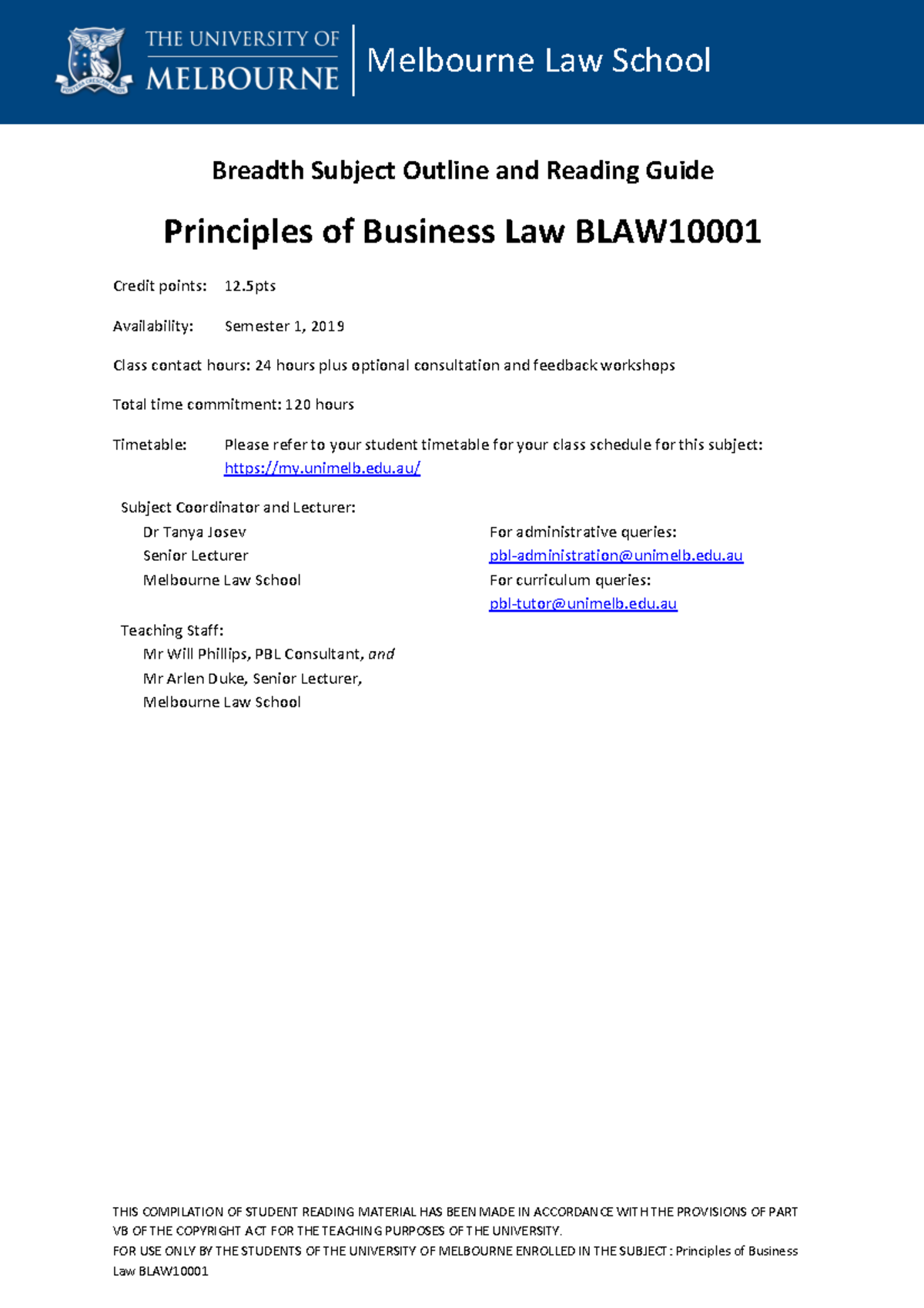 Principles of Business Law Subject Guide - THIS COMPILATION OF STUDENT ...
