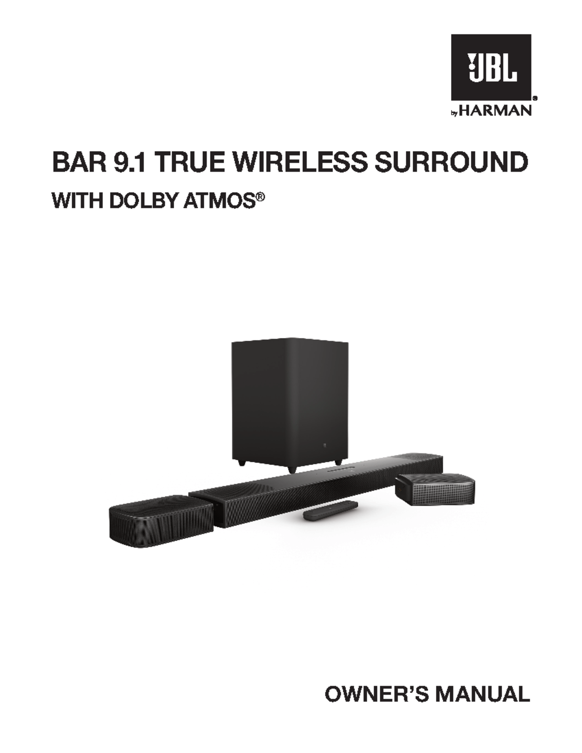 JBL SB Bar 9.1 3D Surround Owner's Manual EN - BAR 9 TRUE WIRELESS ...