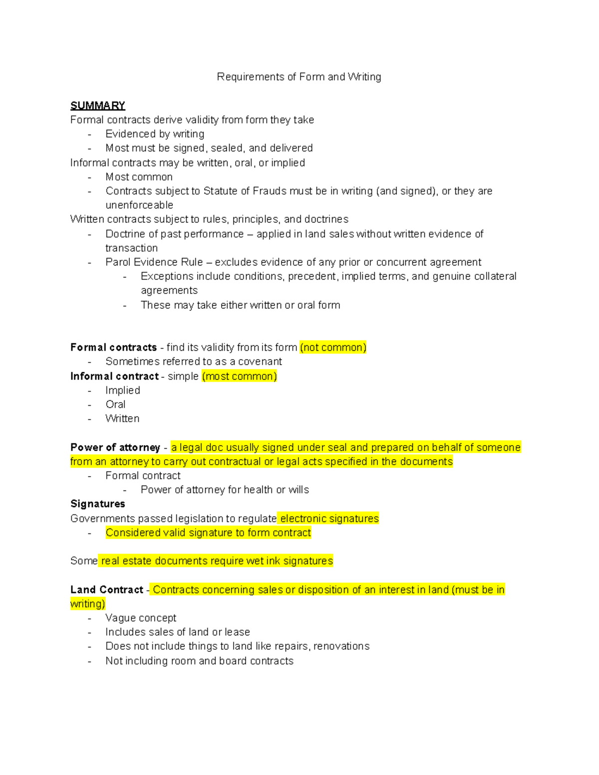 2610 Chapter 10 Requirments of Form and writing - Requirements of Form ...