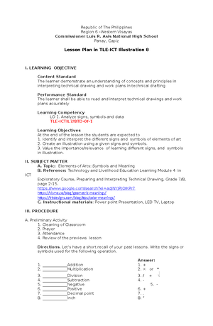 Lesson PLAN 4 - Lesson Plan English 4 May 12, 2023 Subject Time Date ...