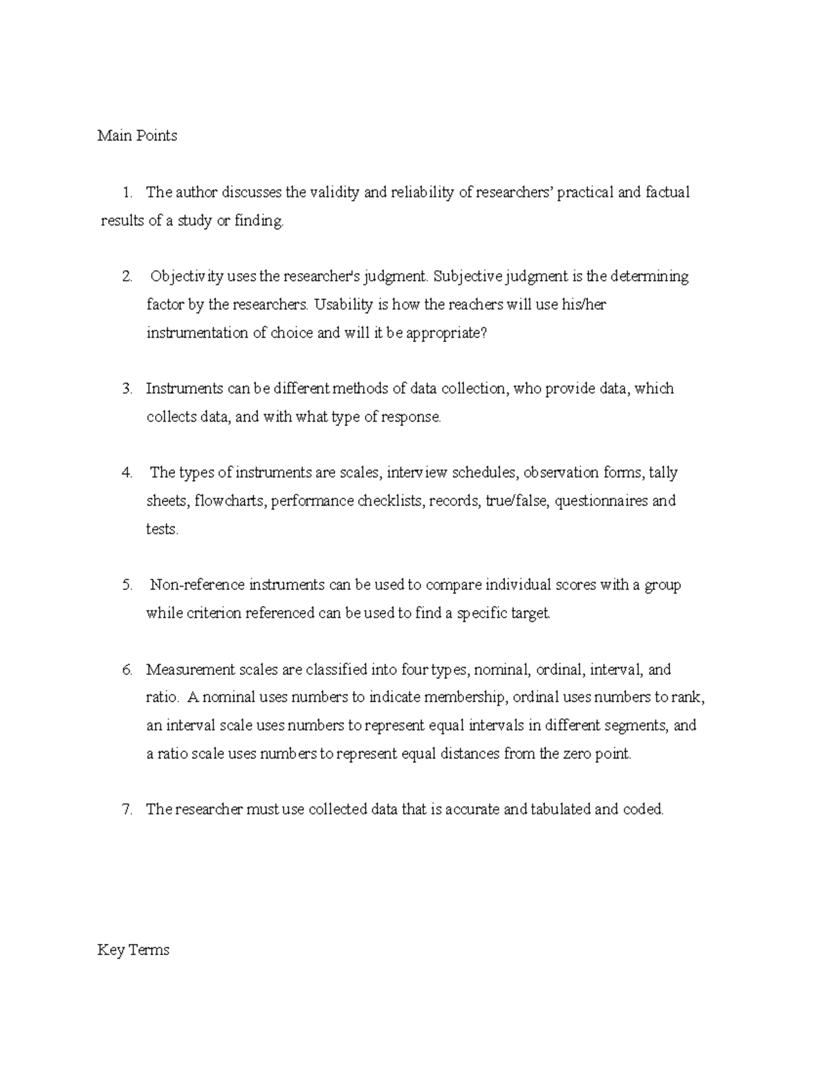 2 Instrumentation 501 - Main Points 1. The author discusses the ...