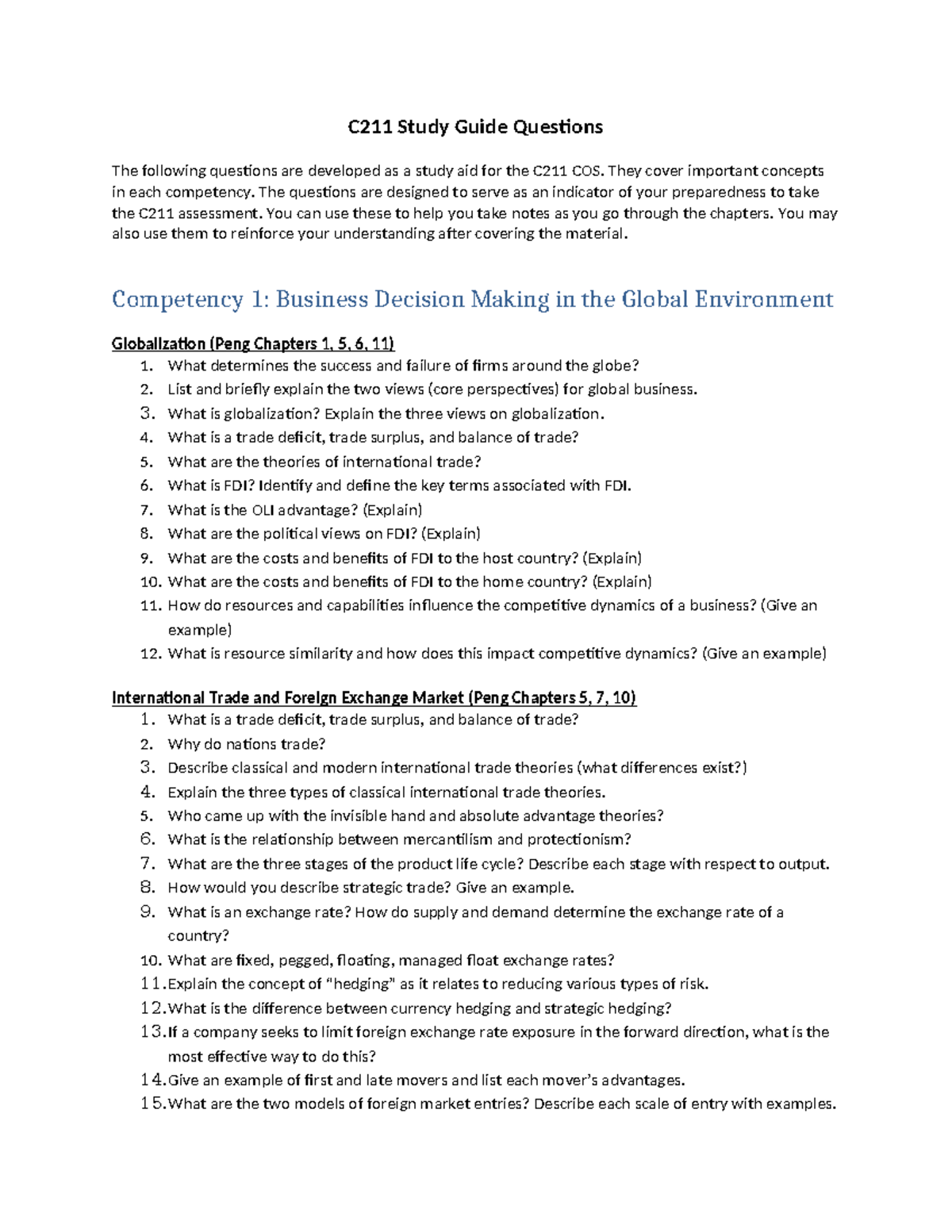 C211 Study Guide Questions 9-2022 - C211 Study Guide Questions The ...
