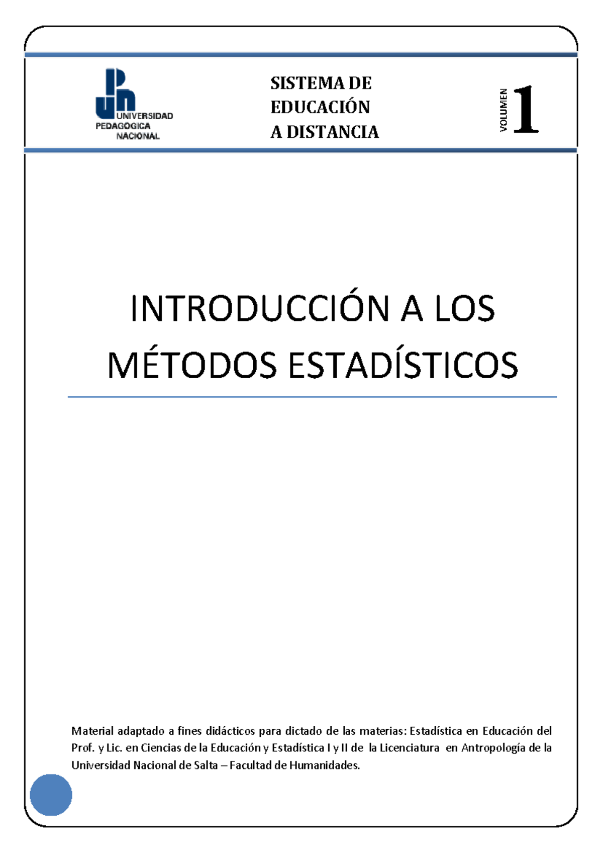 Introducción A LOS Métodos Estadísticos 1parte - INTRODUCCIÓN A LOS ...