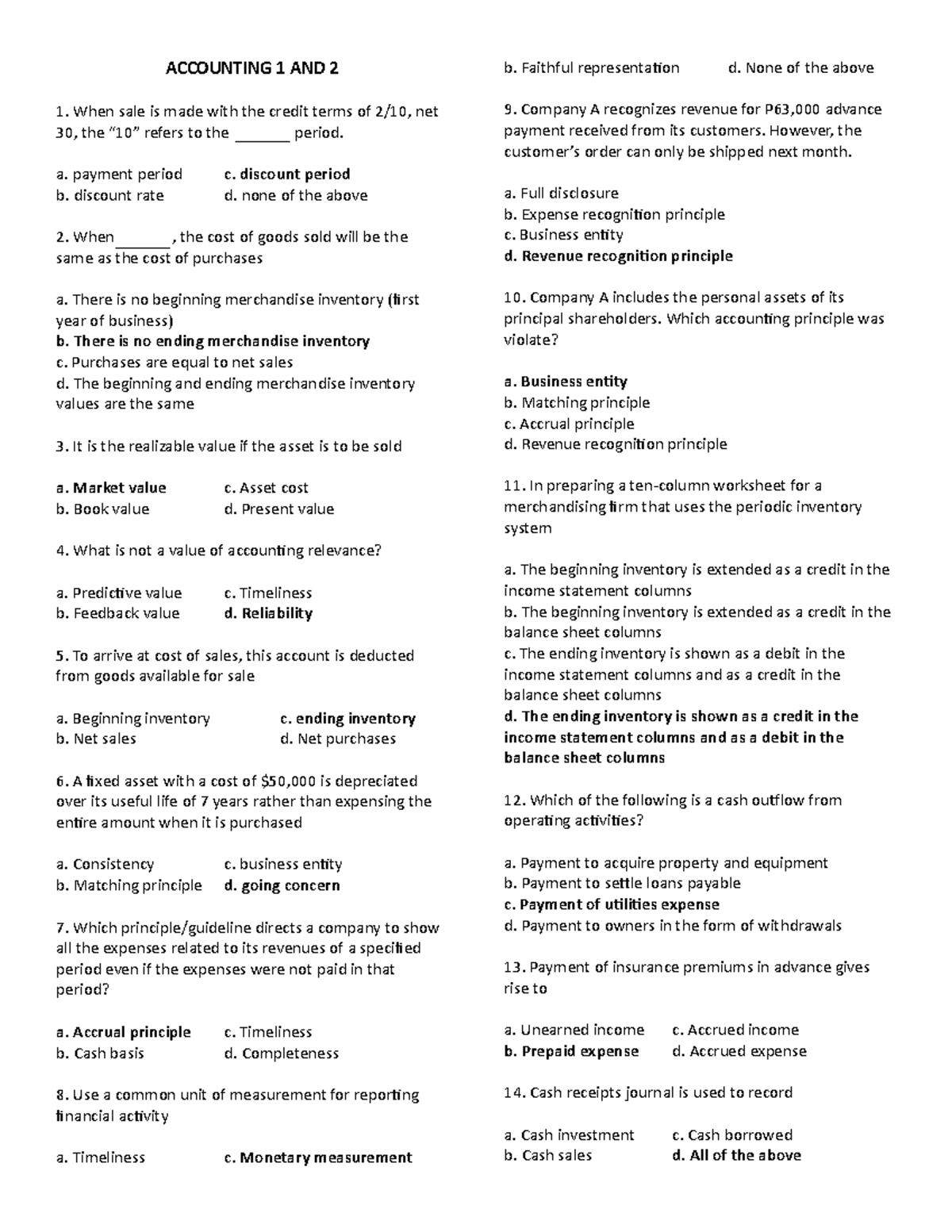 Accounting 1 And 2 Lecture Notes 1 Accounting 1 And 2 When Sale Is Made With The Credit