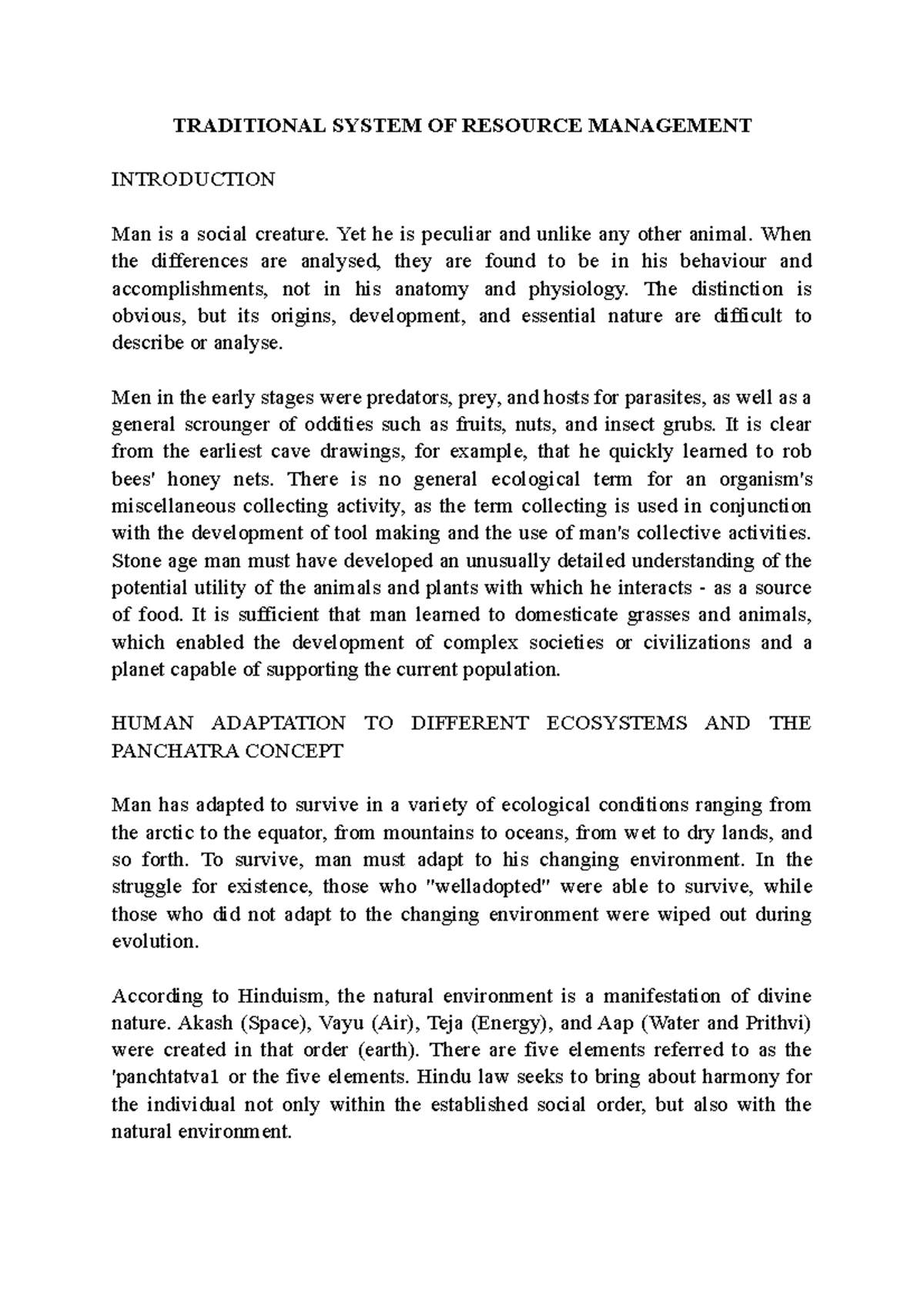 Traditional System OF Resource Management - TRADITIONAL SYSTEM OF ...