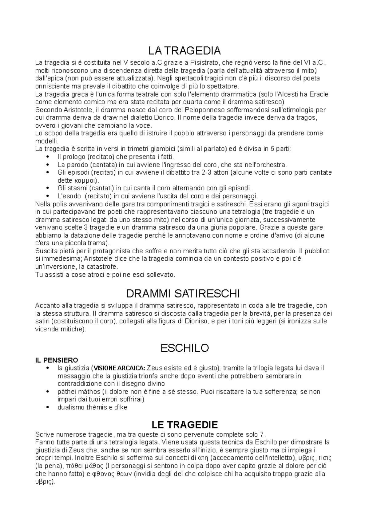 Eschilo, Sofocle e Euripide - LA TRAGEDIA La tragedia si è costituita nel V secolo a grazie a ...