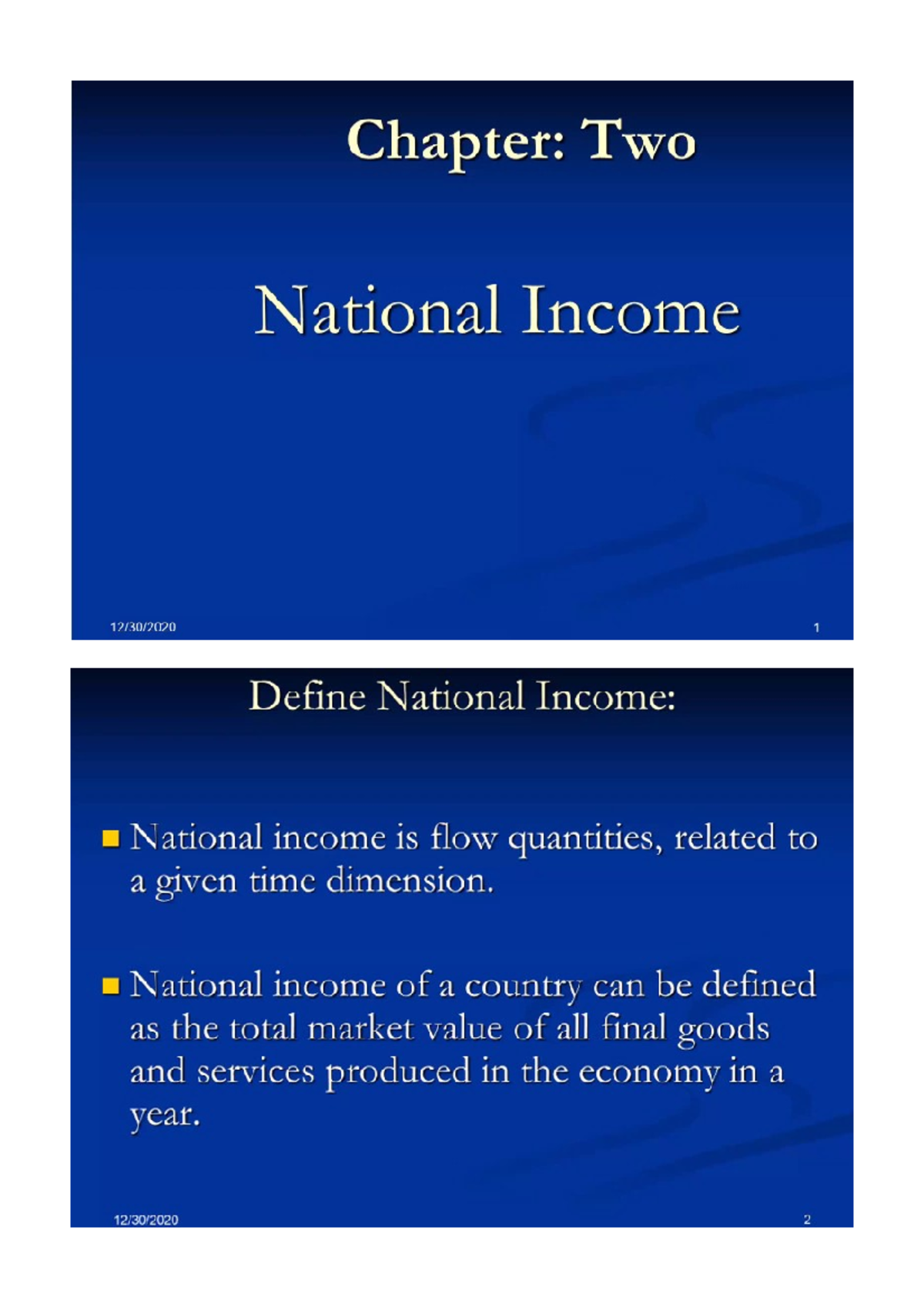 1203-C-2 - hello - Chapter: Two National Income 1 Define National ...