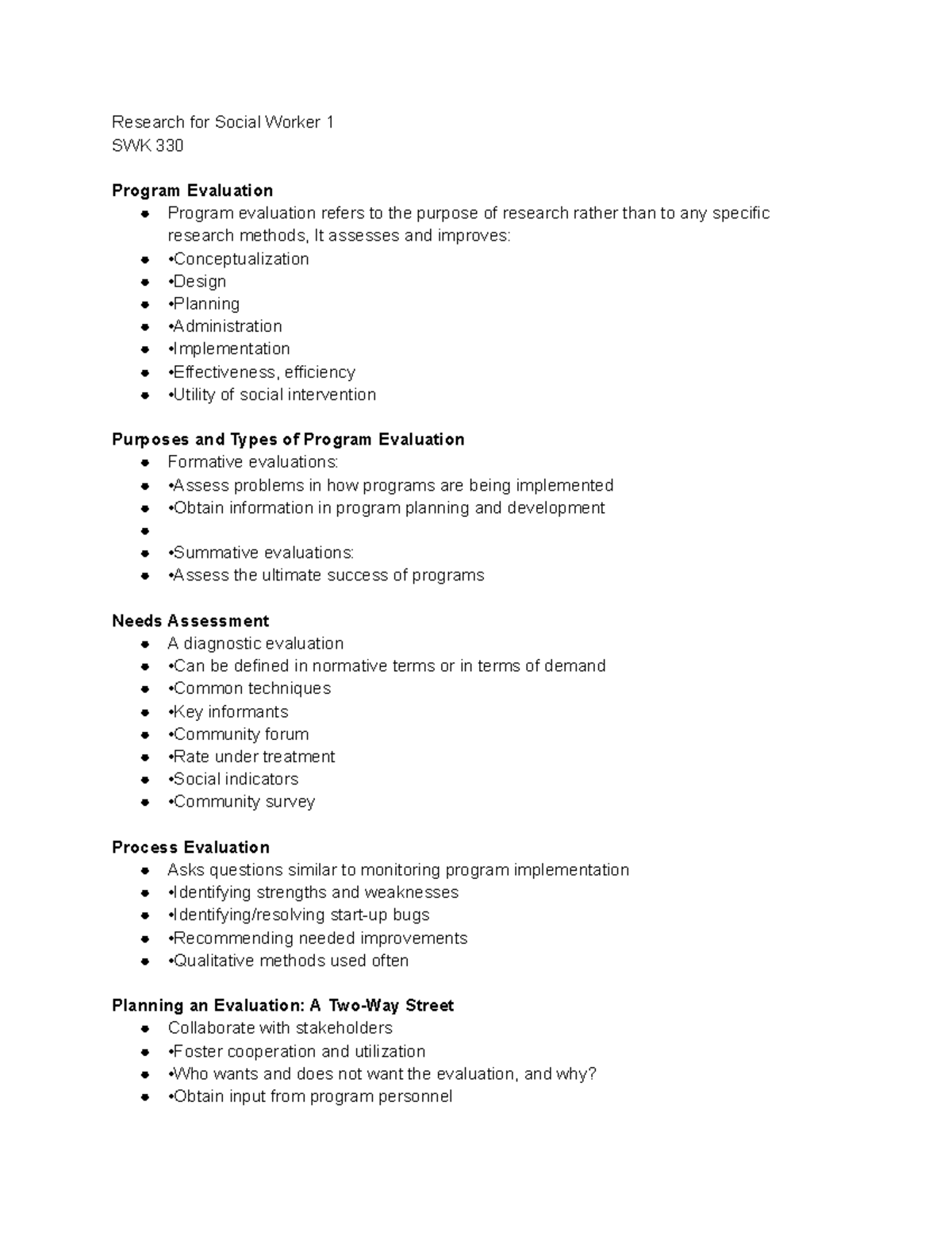 RSWK 5 - Lecture notes - Research for Social Worker 1 SWK 330 Program ...