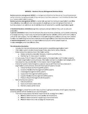 Exam, questions and answers - BPM Question Bank Q1. Phase 5 of the BP ...