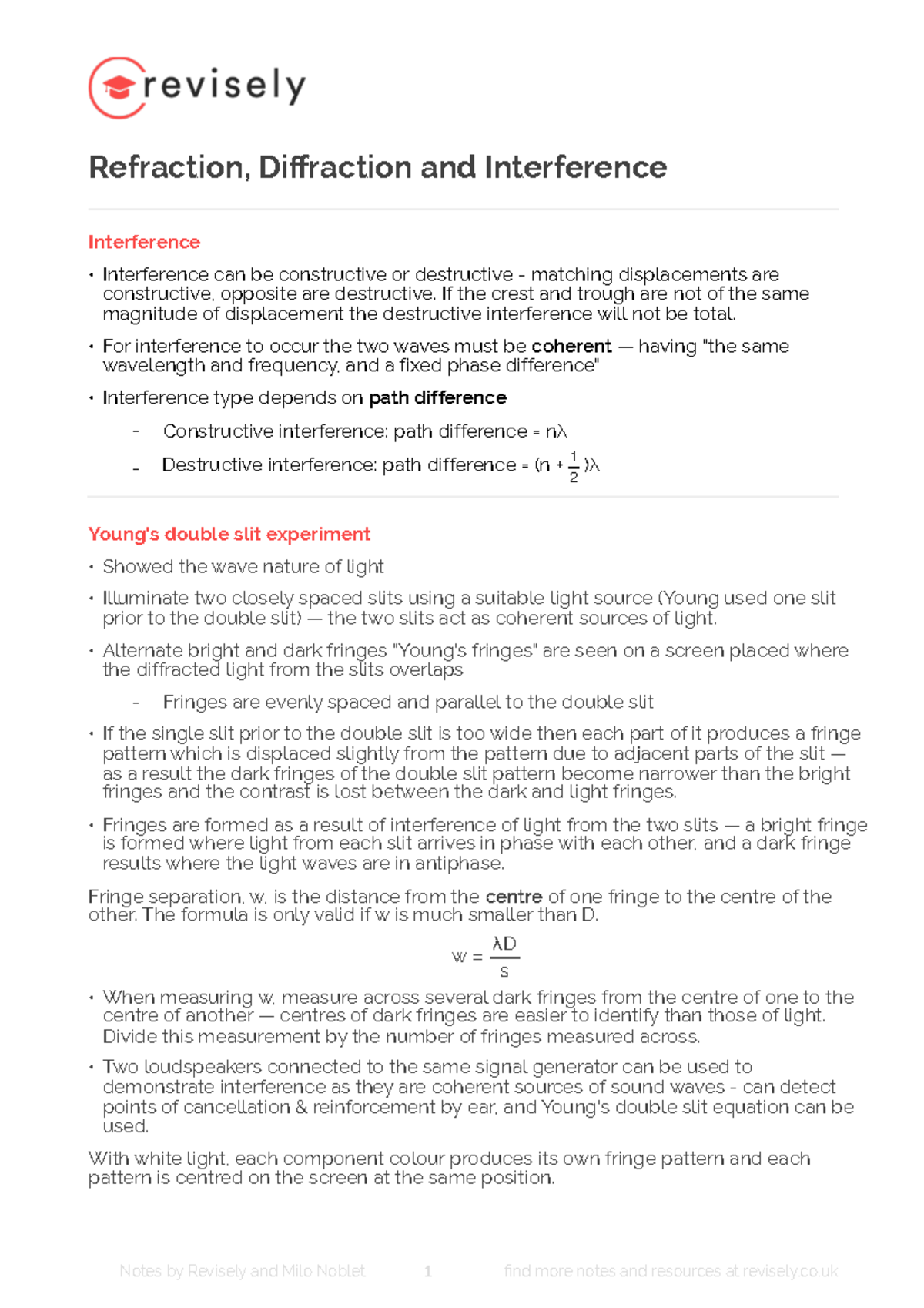 Refraction-diffraction-interference - Refraction, Diffraction and ...