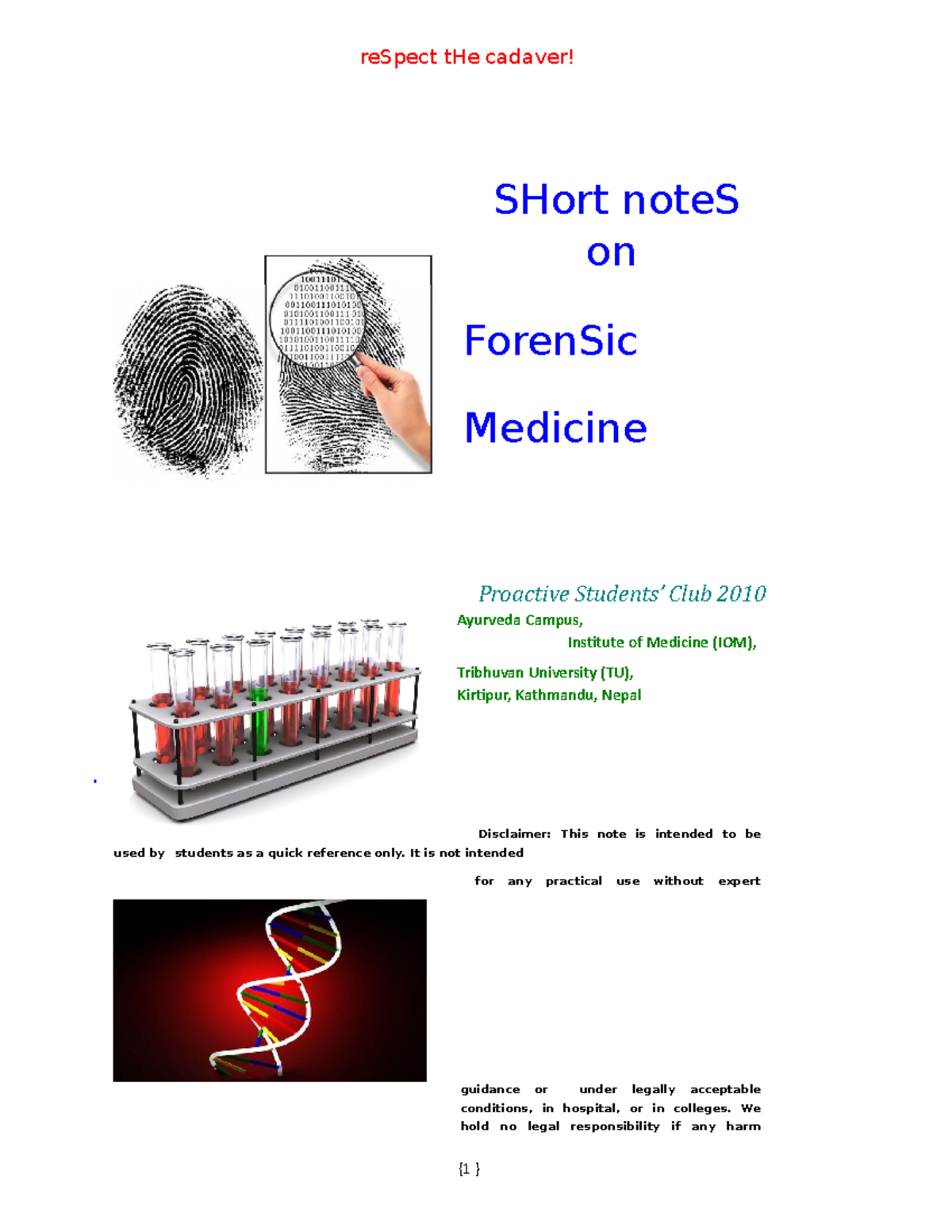 Short%20Notes%20on%20Forensic%20Medicine - reSpect tHe cadaver! SHort ...