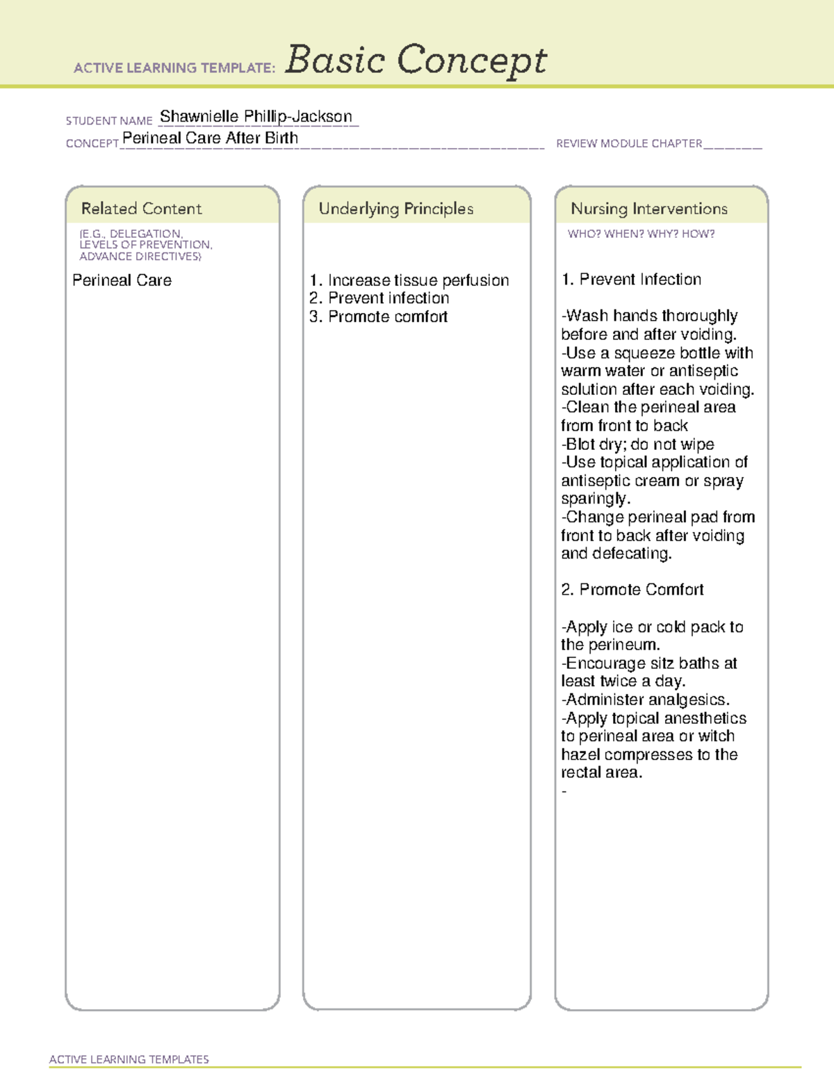Basic concept template 1 - NUR223 - ACTIVE LEARNING TEMPLATES Basic ...