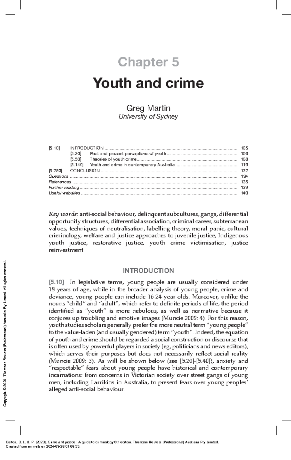 Crime and Justice Chapter 5 - Chapter 5 Youth and crime Greg Martin University of Sydney [5 ...