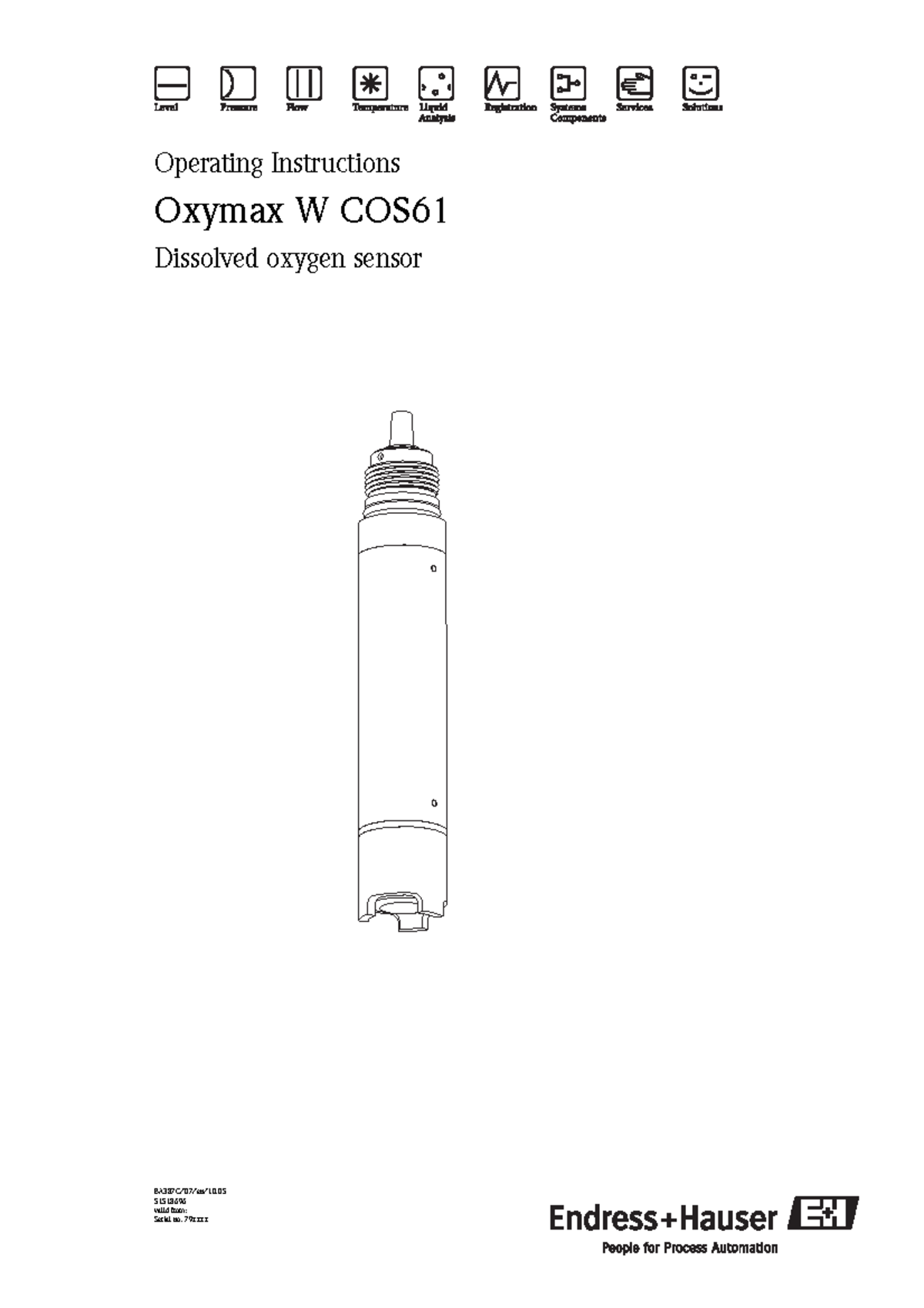 E&H COS 61 optical sensor - BA387C/07/en/10. 51518696 valid from: Serial no. 79xxxx Operating ...
