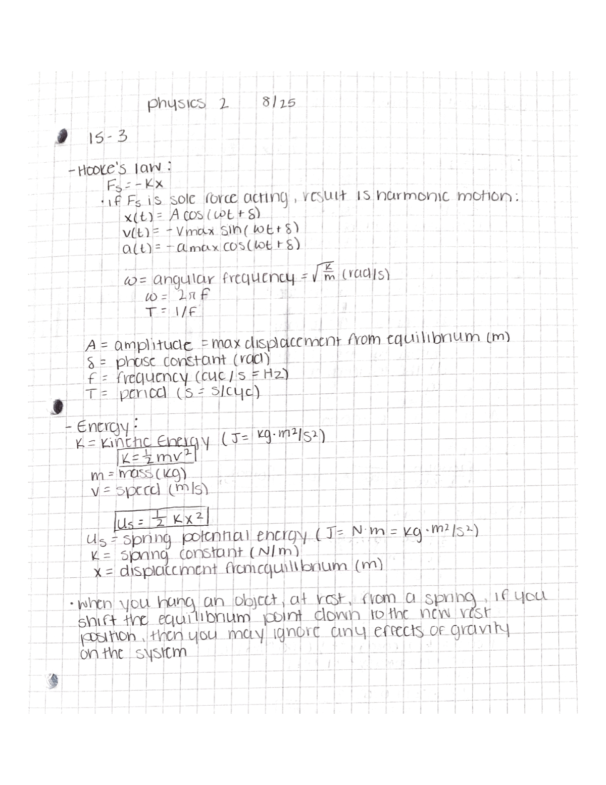3 - Physics Notes/Examples - PH 2300 - Studocu