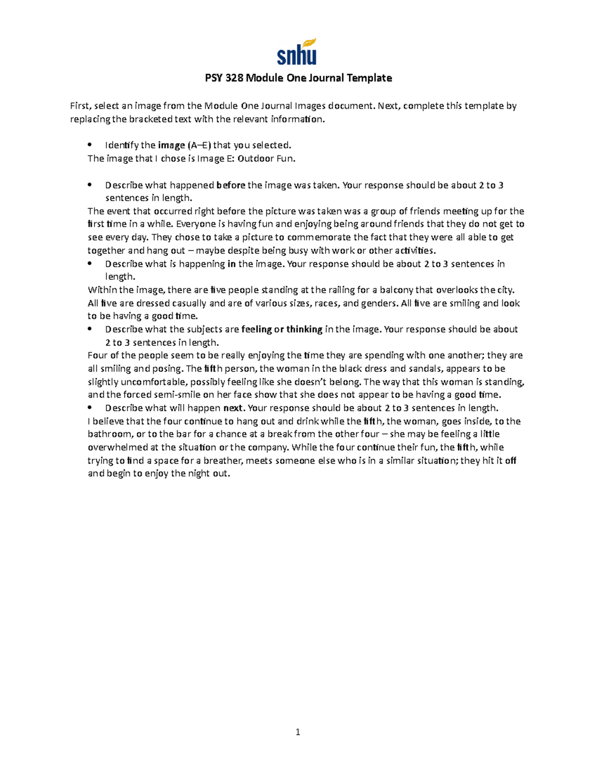 PSY 328 Module One Journal Template - PSY 328 Module One Journal ...