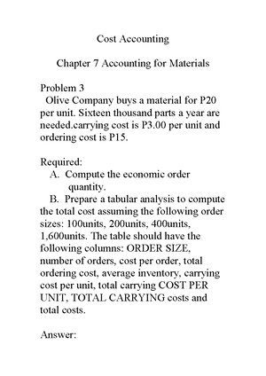 Standard Costing - accountancy - Studocu