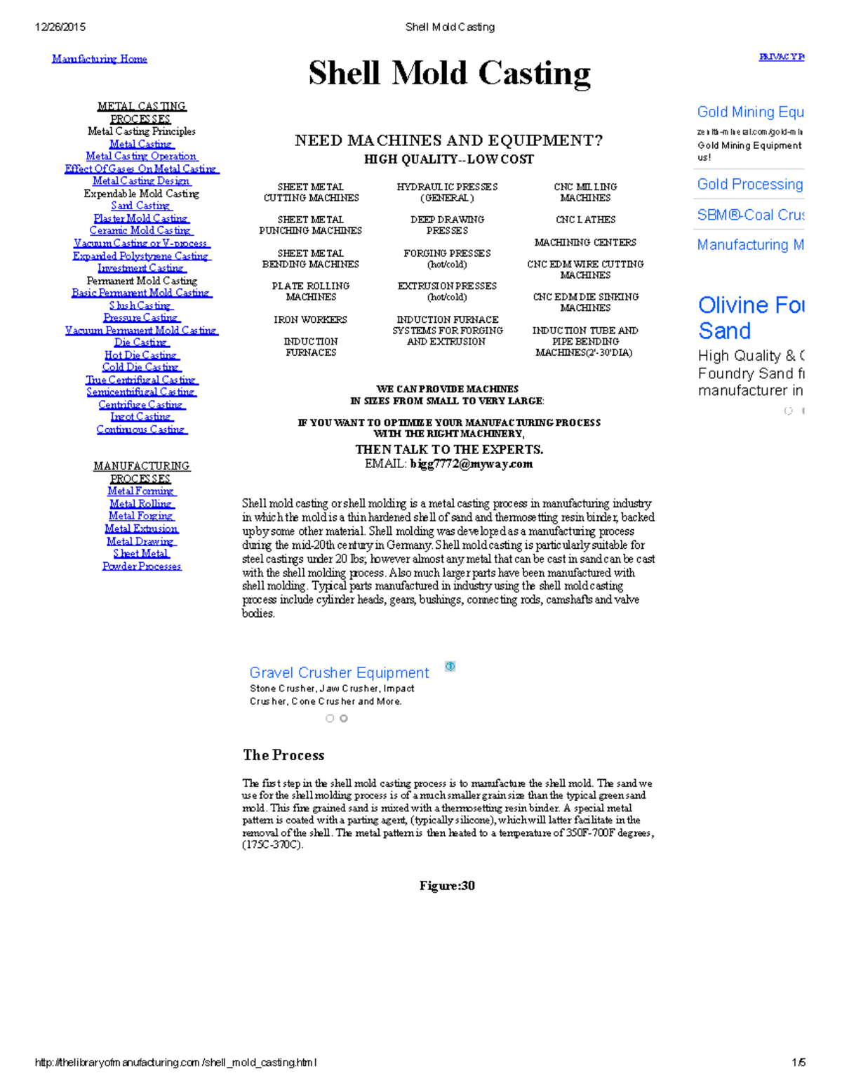 Shell Mold Casting - knk - Manufacturing Home ####### METAL CASTING ...