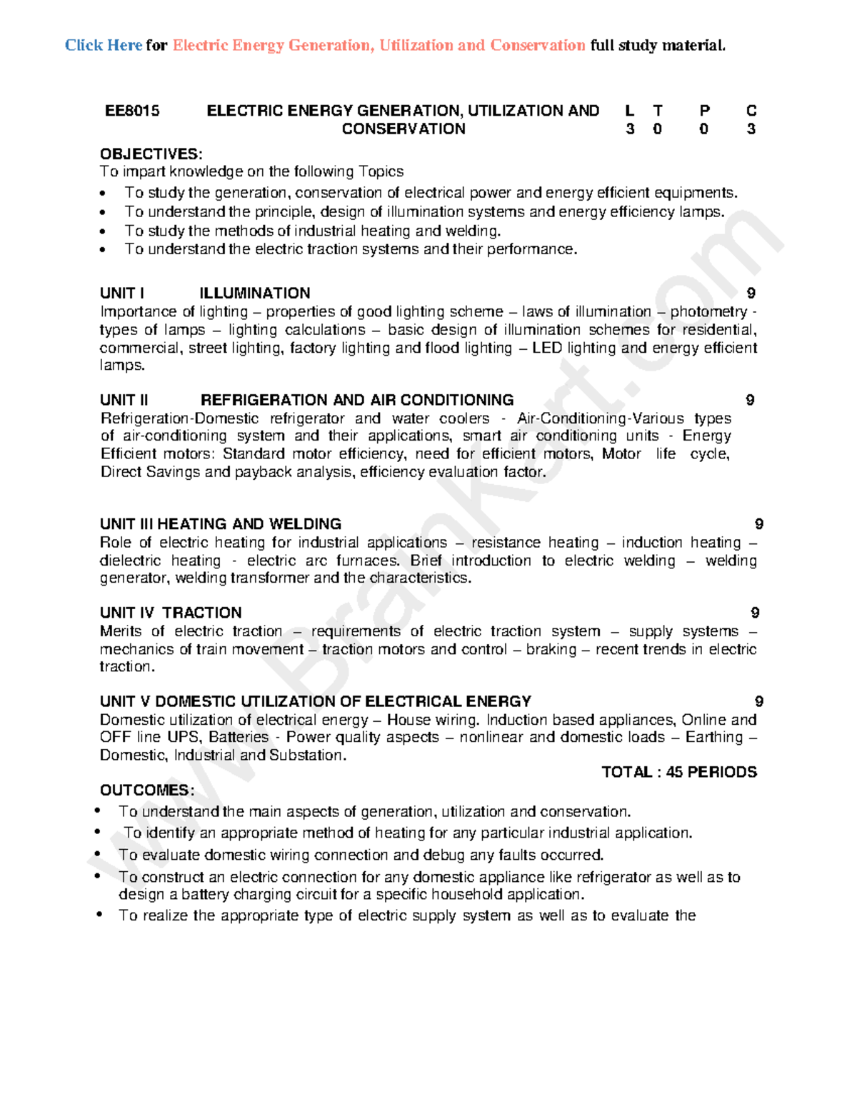 225 Ee8015 Electric Energy Generation Utilization And Conservation Anna University 2017