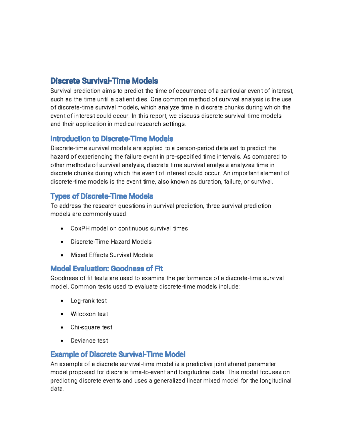 Discrete-Time Models - Stats - Discrete Survival-Time Models Survival ...
