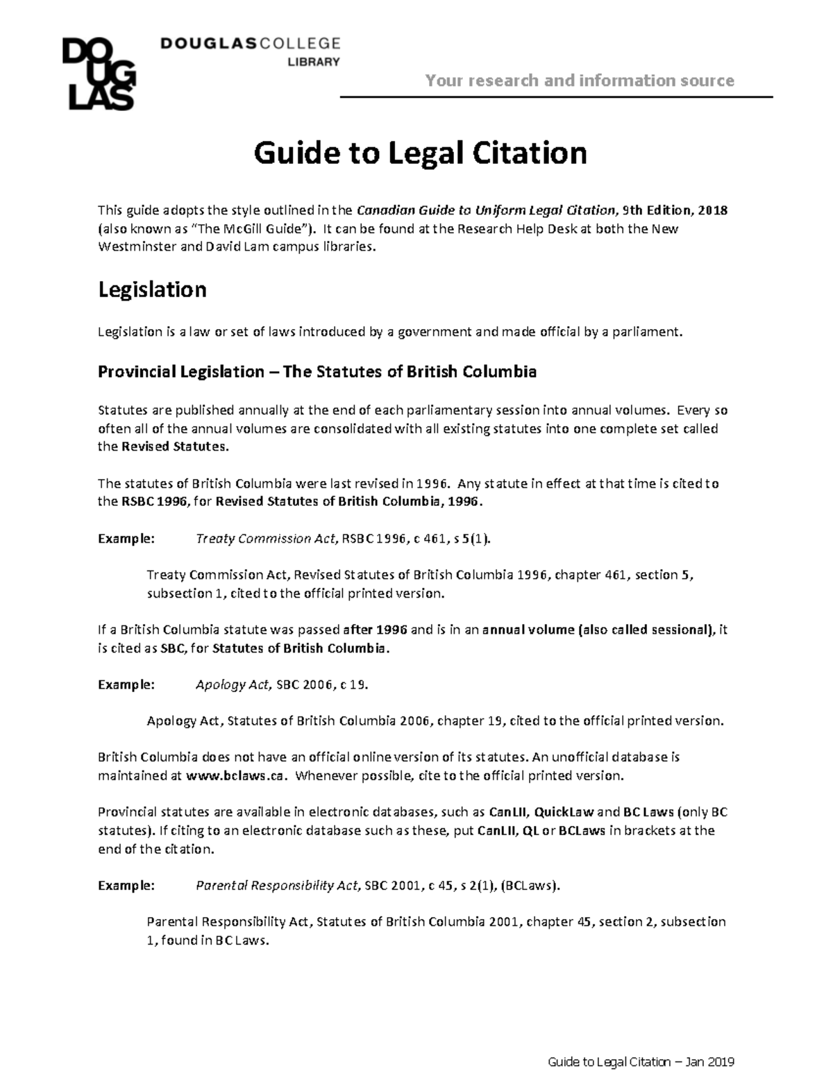 Guide to Legal Citation 9th edition - Your research and information ...