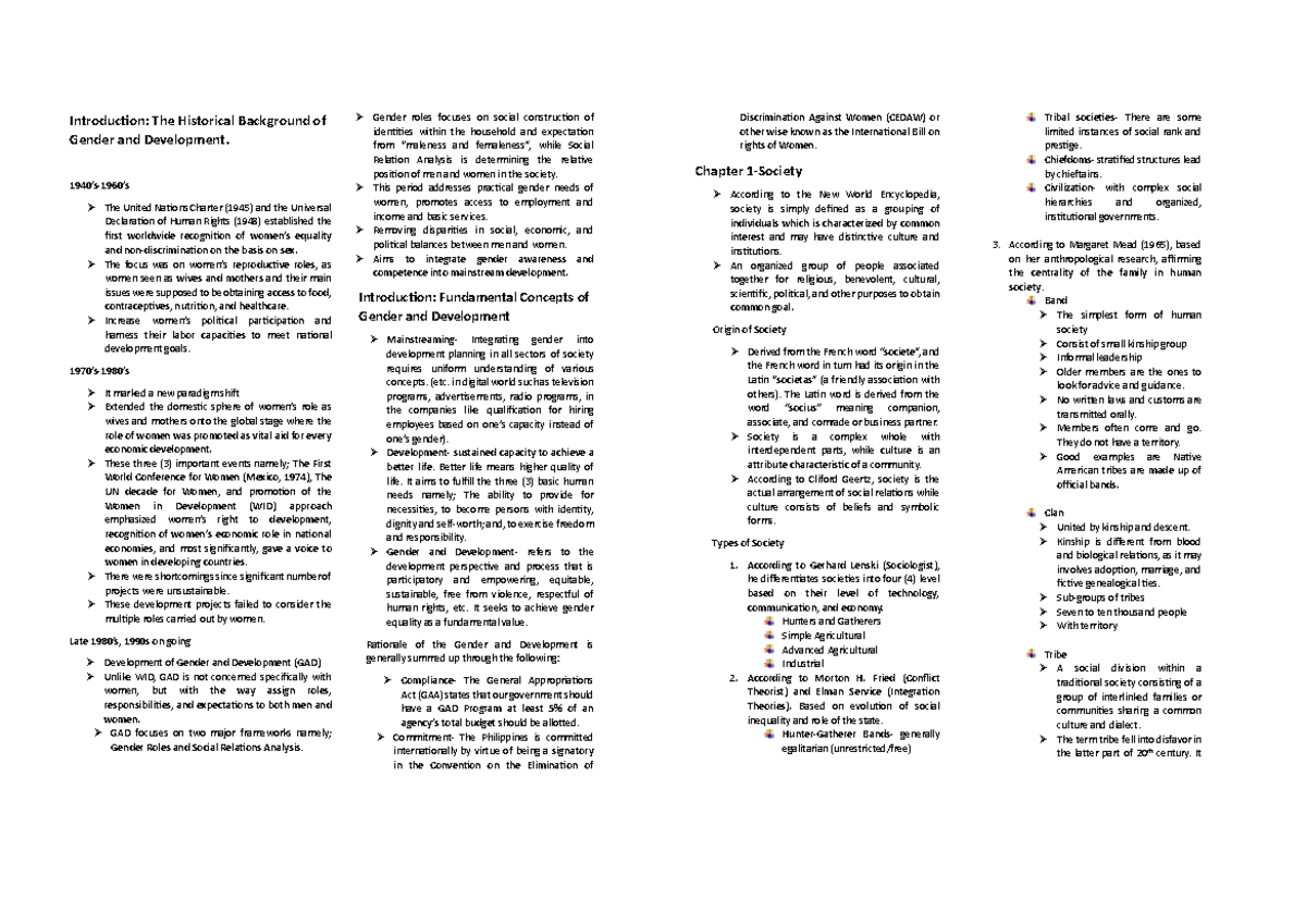 GNED-10 - Gender and Society - IntroducƟon: The Historical Background ...