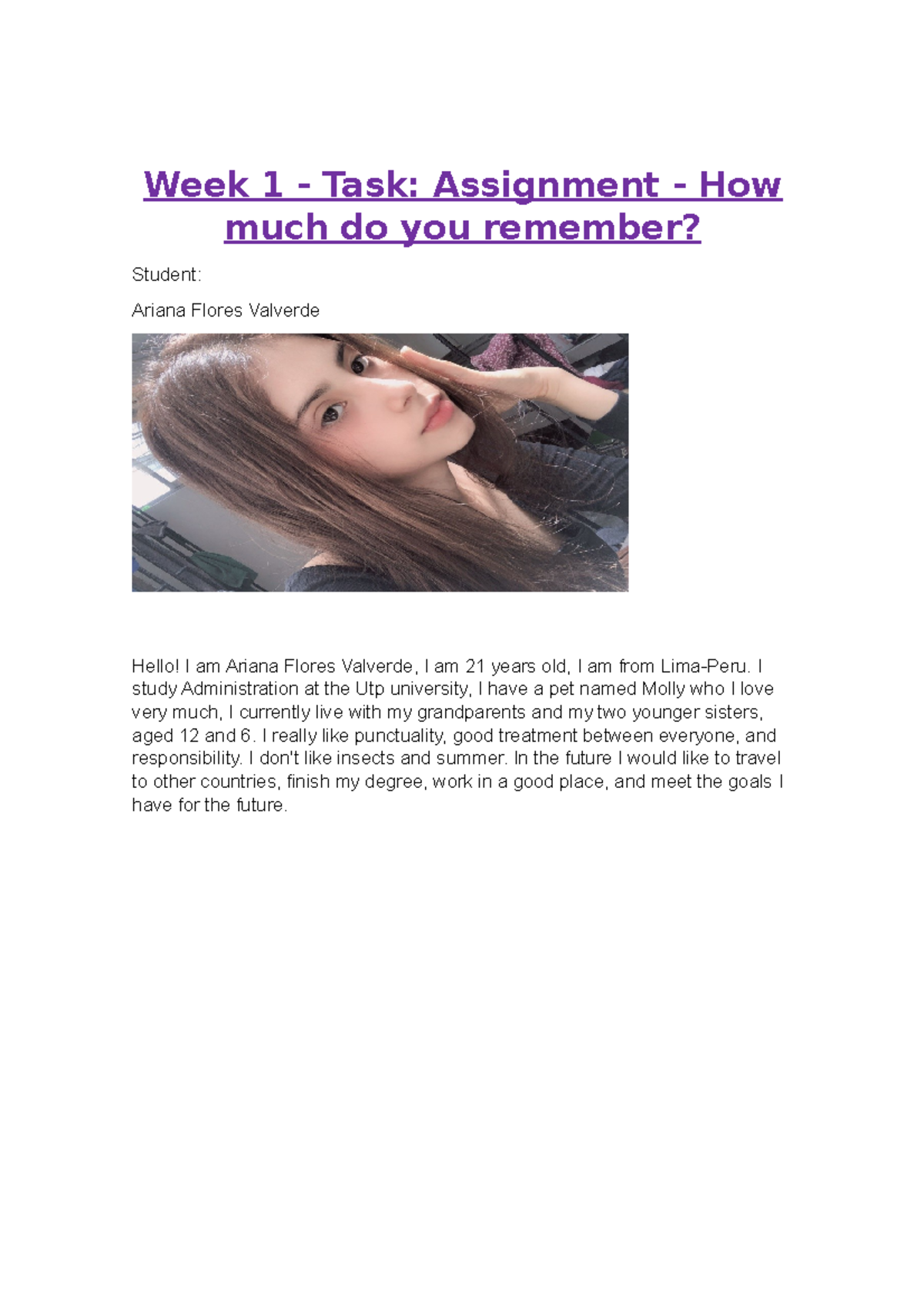 Week 1 Tarea ingles - Week 1 - Task: Assignment - How much do you ...