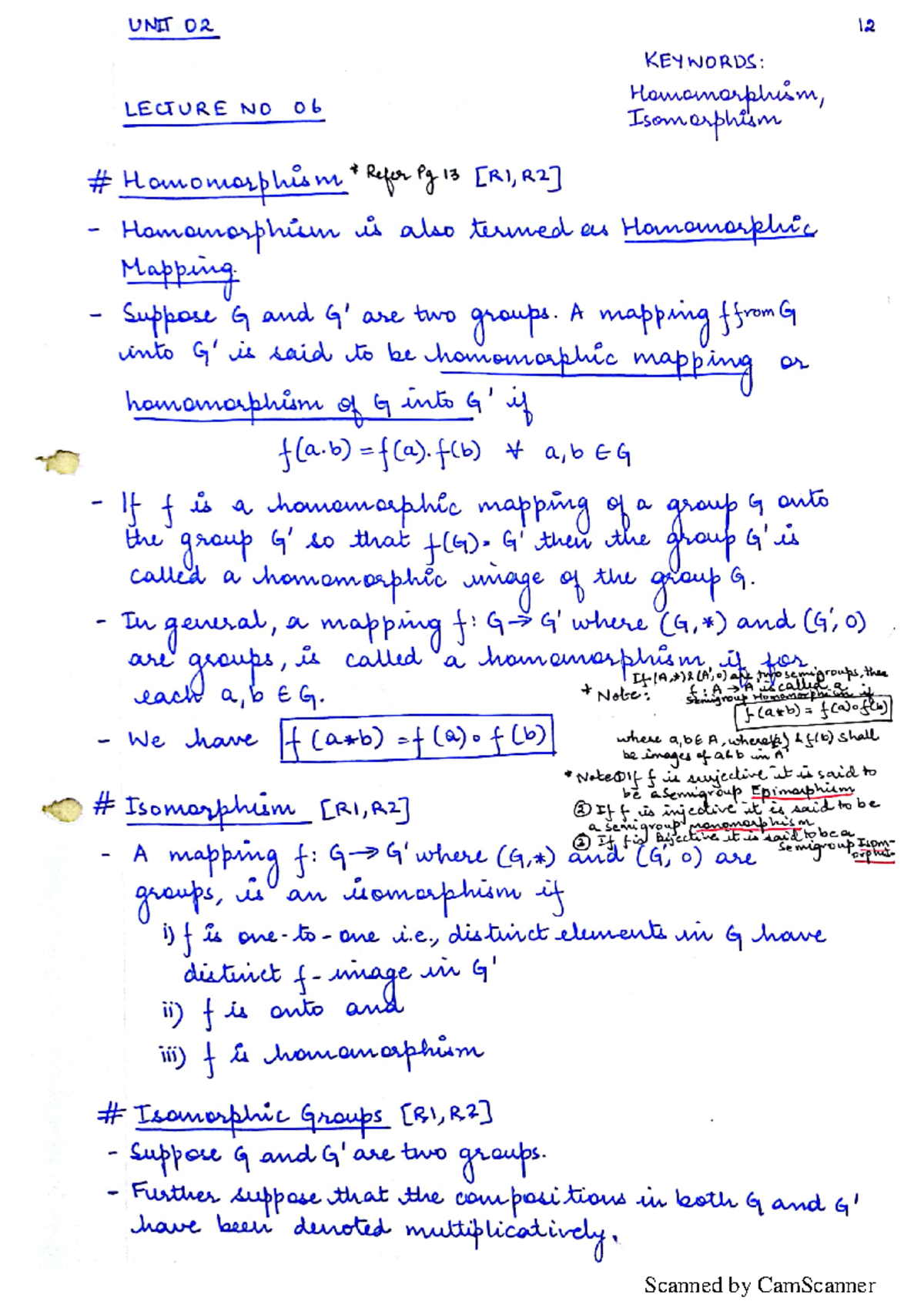 DSTL UNIT 02 PART 3 Homomorphism, Isomorphism, Ring, Integer Modulus n - B.Tech CSE (2nd Year ...