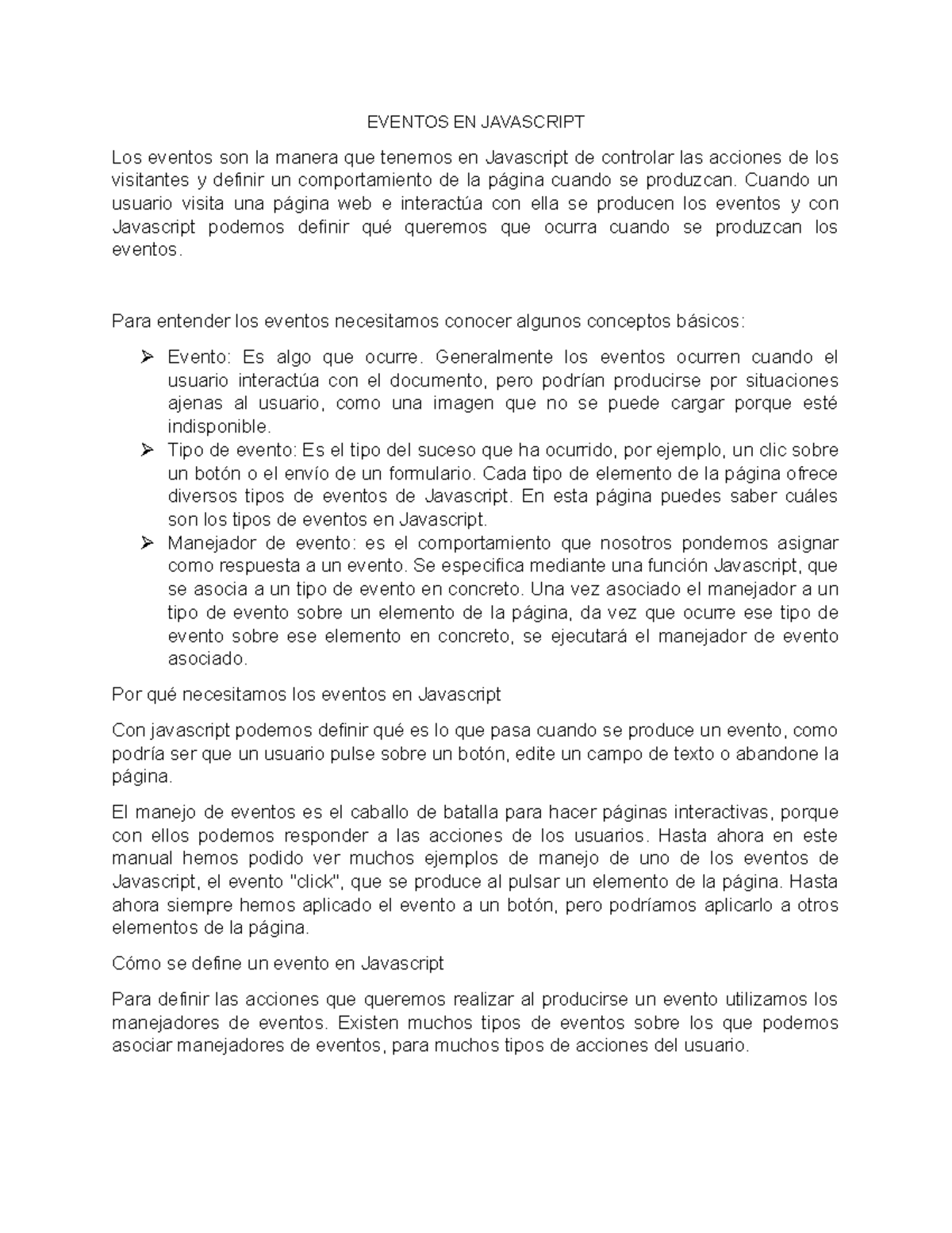 Eventos EN Javascript - profesor hernan aranda - EVENTOS EN JAVASCRIPT Los eventos son la manera ...