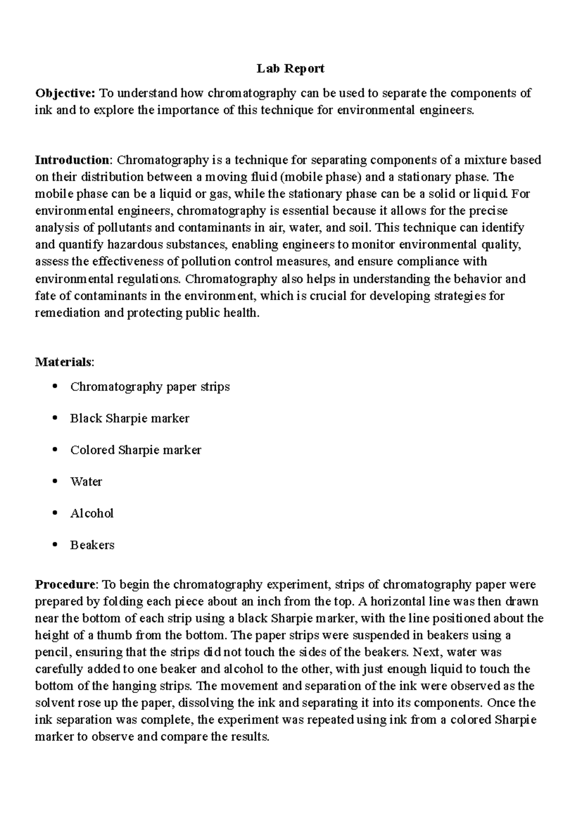 STEM 12 LAB REPORT - Lab Report Objective: To understand how ...